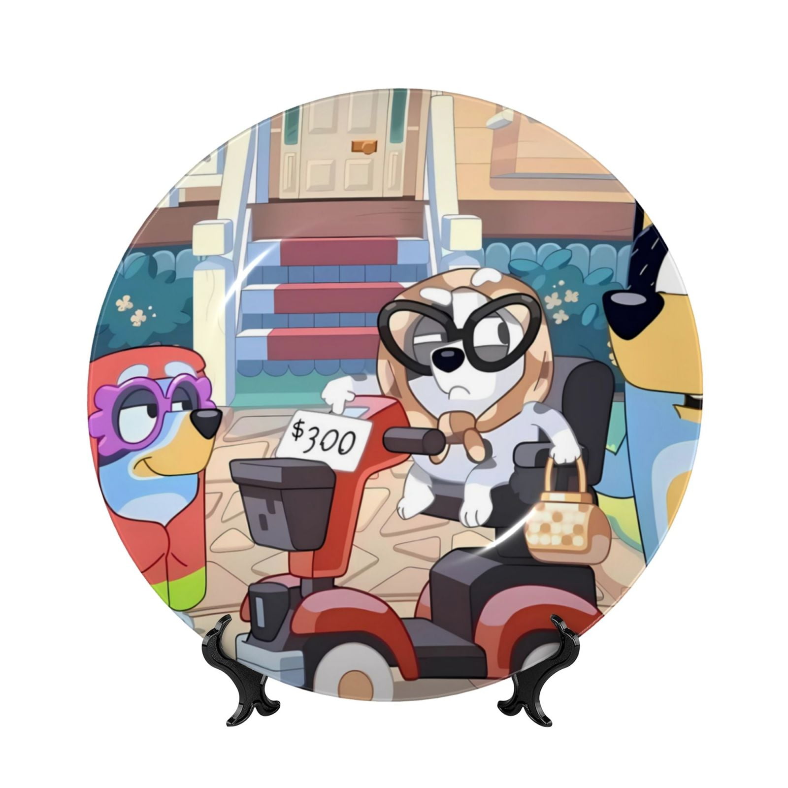 Lafuoo Bluey Pattern Bone China Decorative Plate, Hangable Home ...