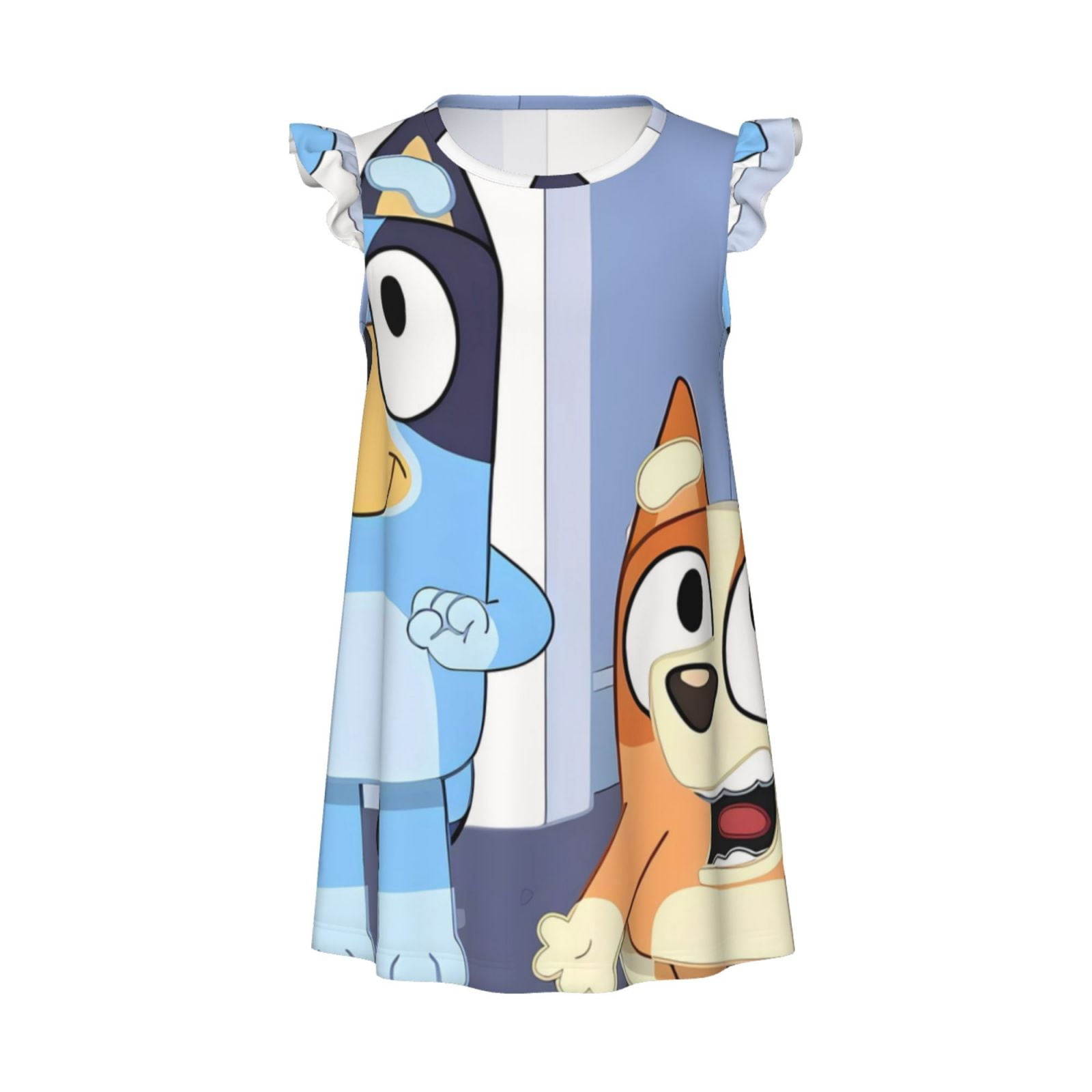 Lafuoo Bluey Pattern Girls' Small Flying Sleeve Nightdress, Suitable ...