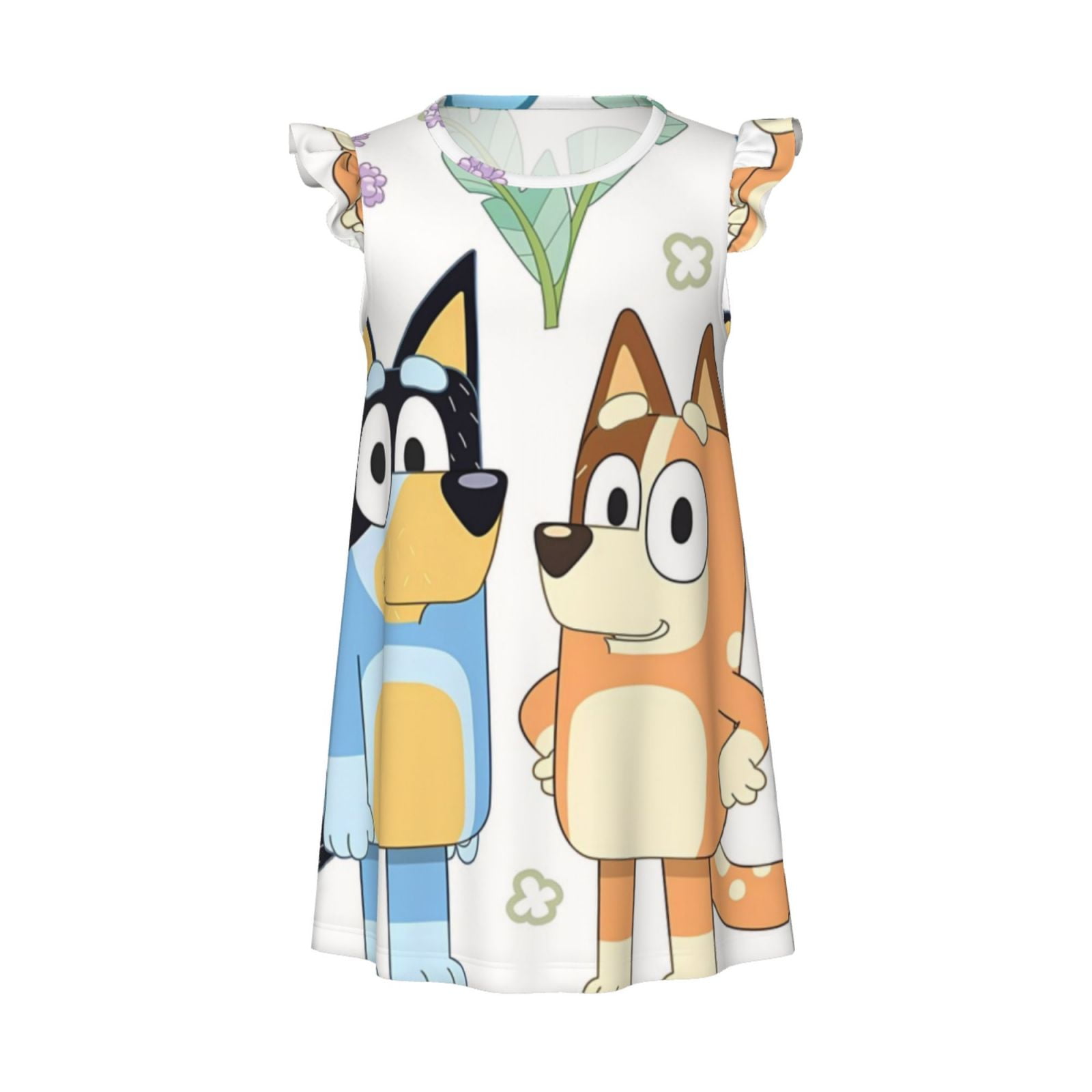 Lafuoo Bluey Pattern Girls' Small Flying Sleeve Nightdress, Suitable ...