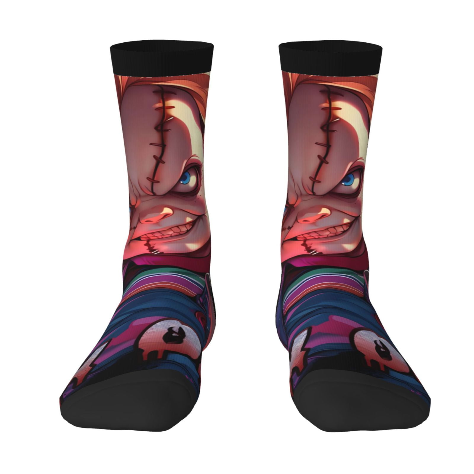 Lafuoo Chucky Pattern Contrast Color Mid-calf Socks, Adult Sports ...