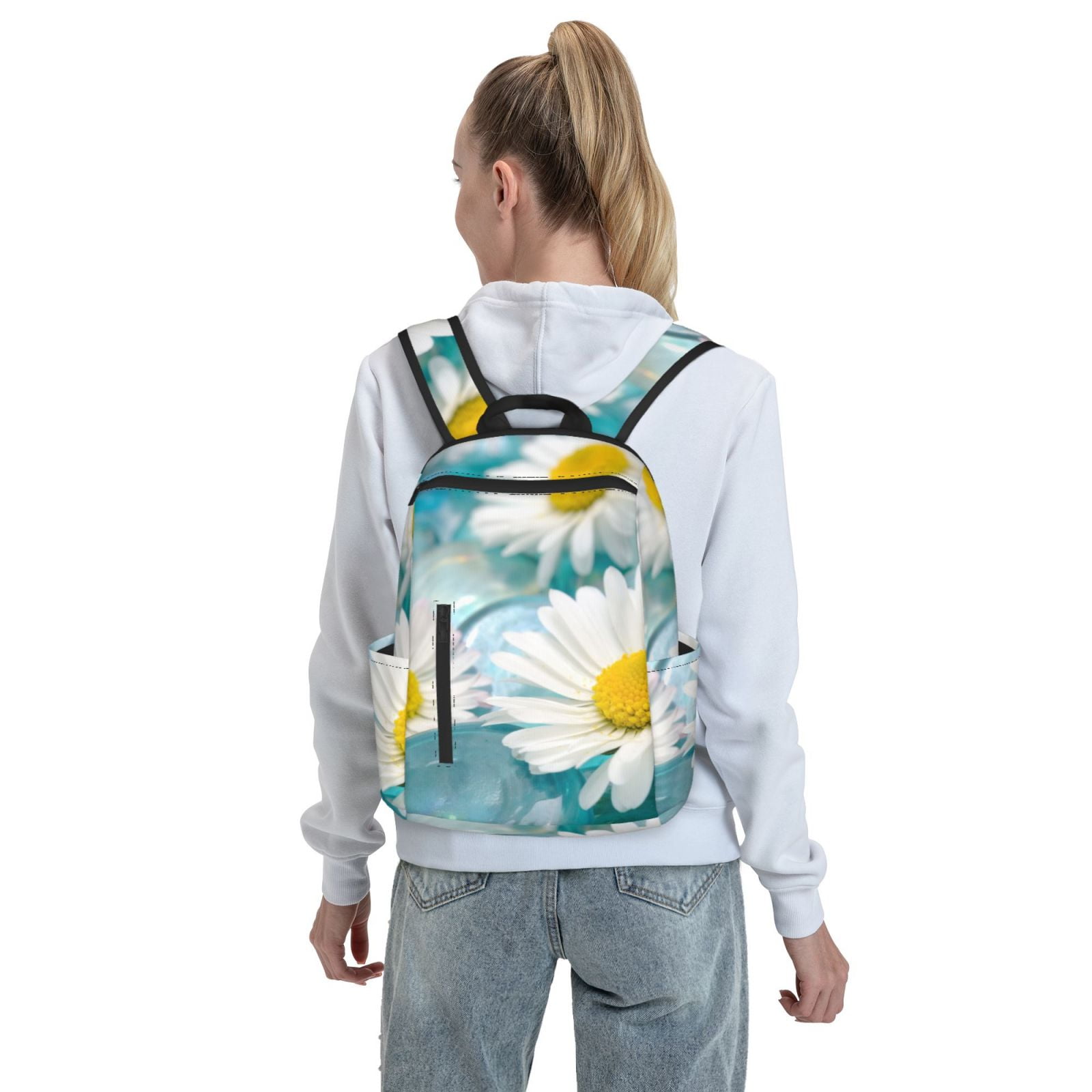 Lafuoo Daisy Flowers Pattern Lightweight Backpack, Wear-resistant Multi ...