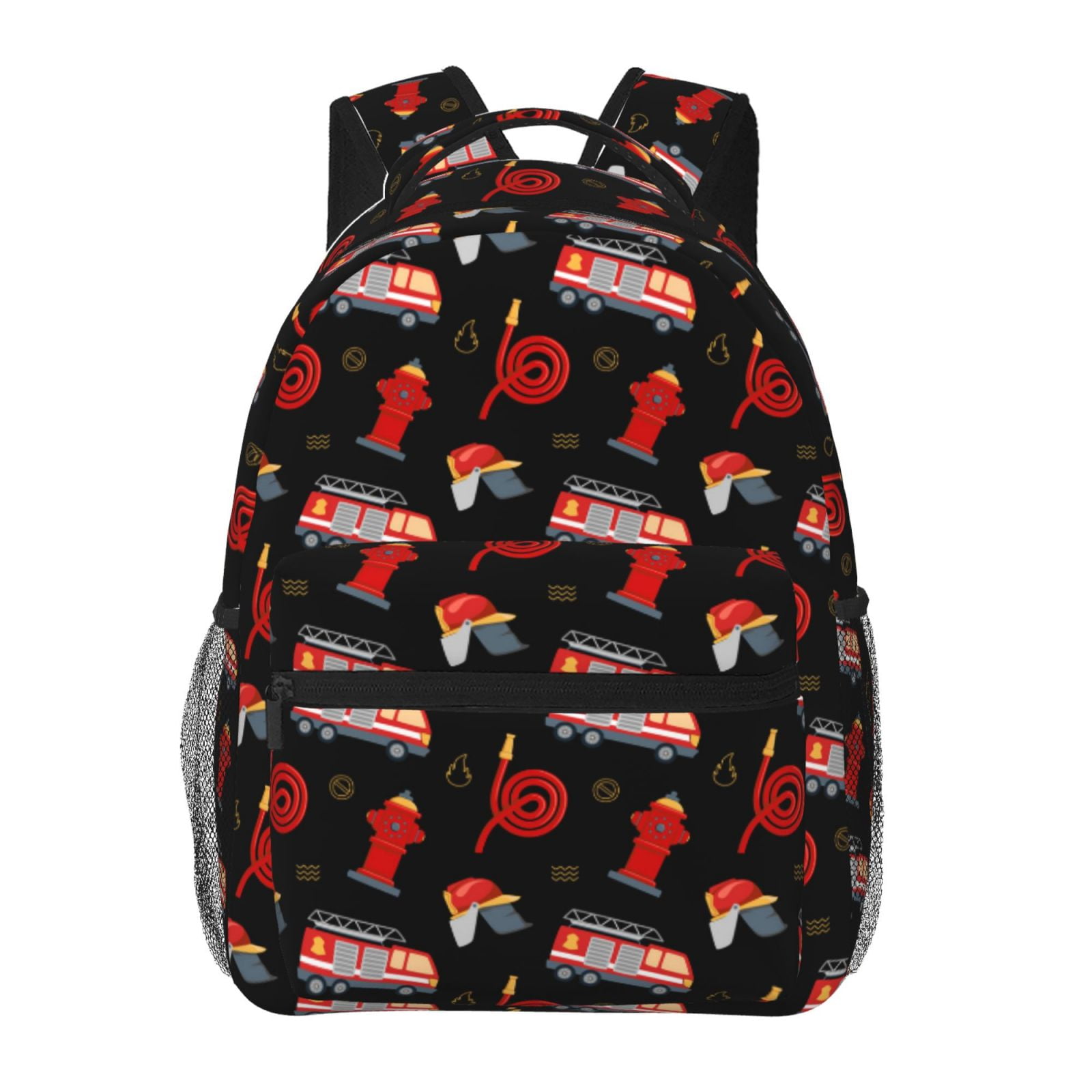 Lafuoo Fire Fighting Pattern Casual Backpack, Adjustable Shoulder ...