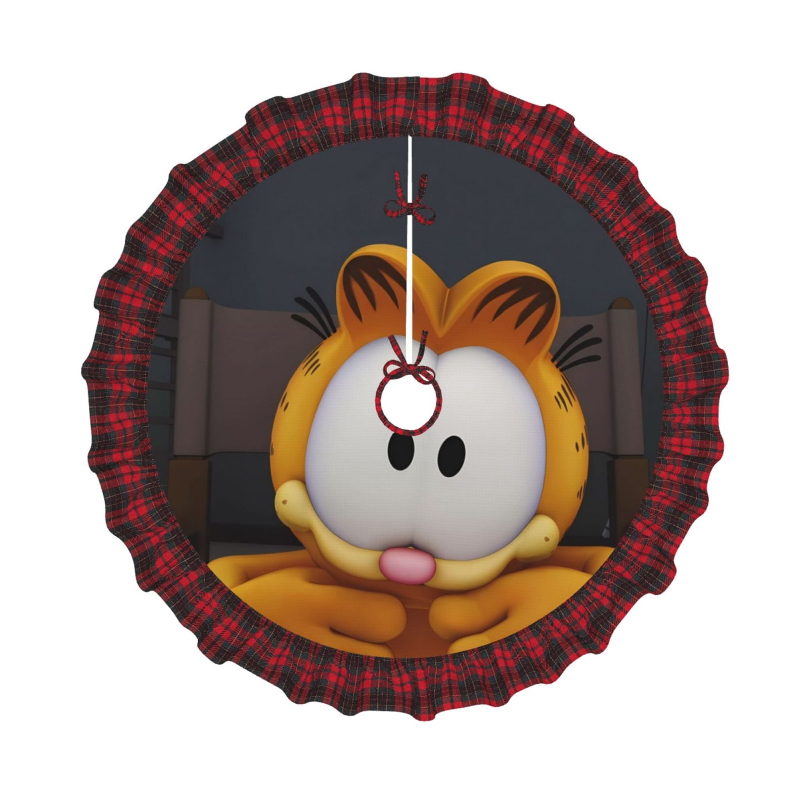 Lafuoo Garfield Pattern Christmas Plaid Tree Skirt for Christmas ...