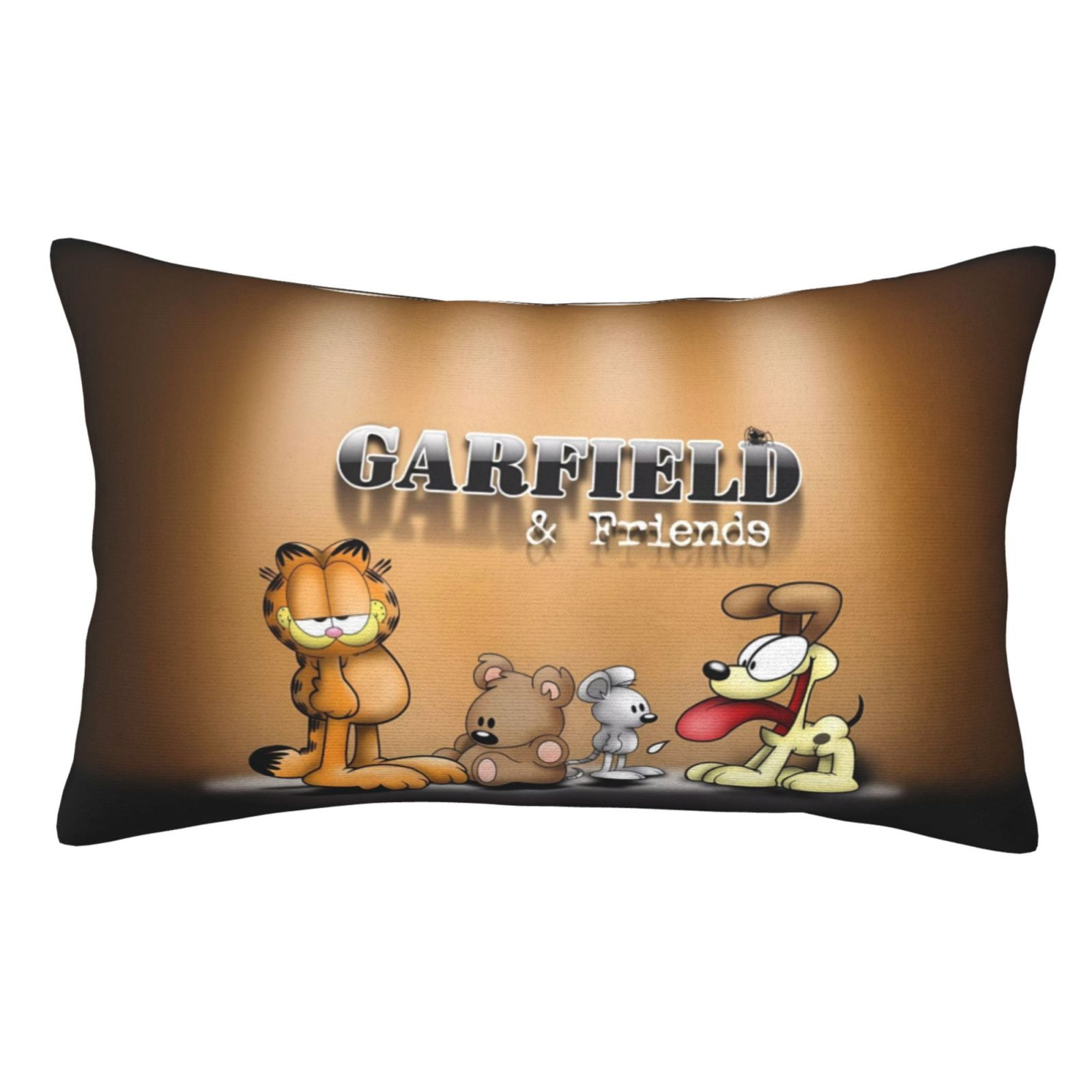 Lafuoo Garfield Pattern Double-Sided Plush Pillowcase, Zippered Opening ...