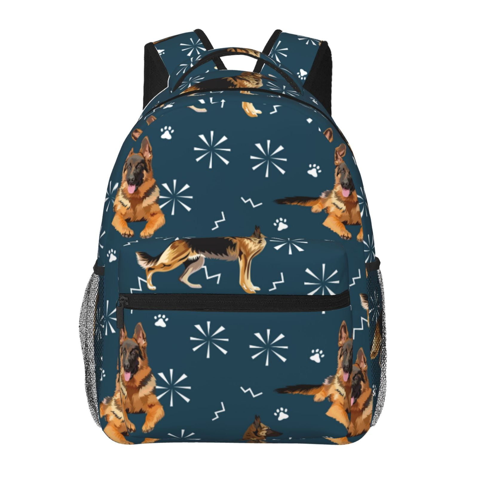 Lafuoo German Shepherd Dog Pattern Casual Backpack, Adjustable Shoulder ...