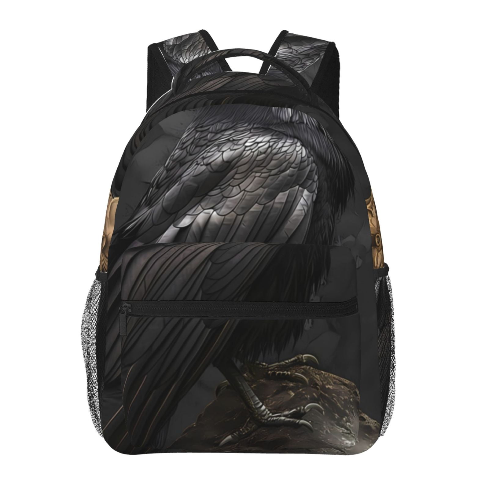 Lafuoo Gothic Raven Portrait Pattern Casual Backpack, Adjustable ...