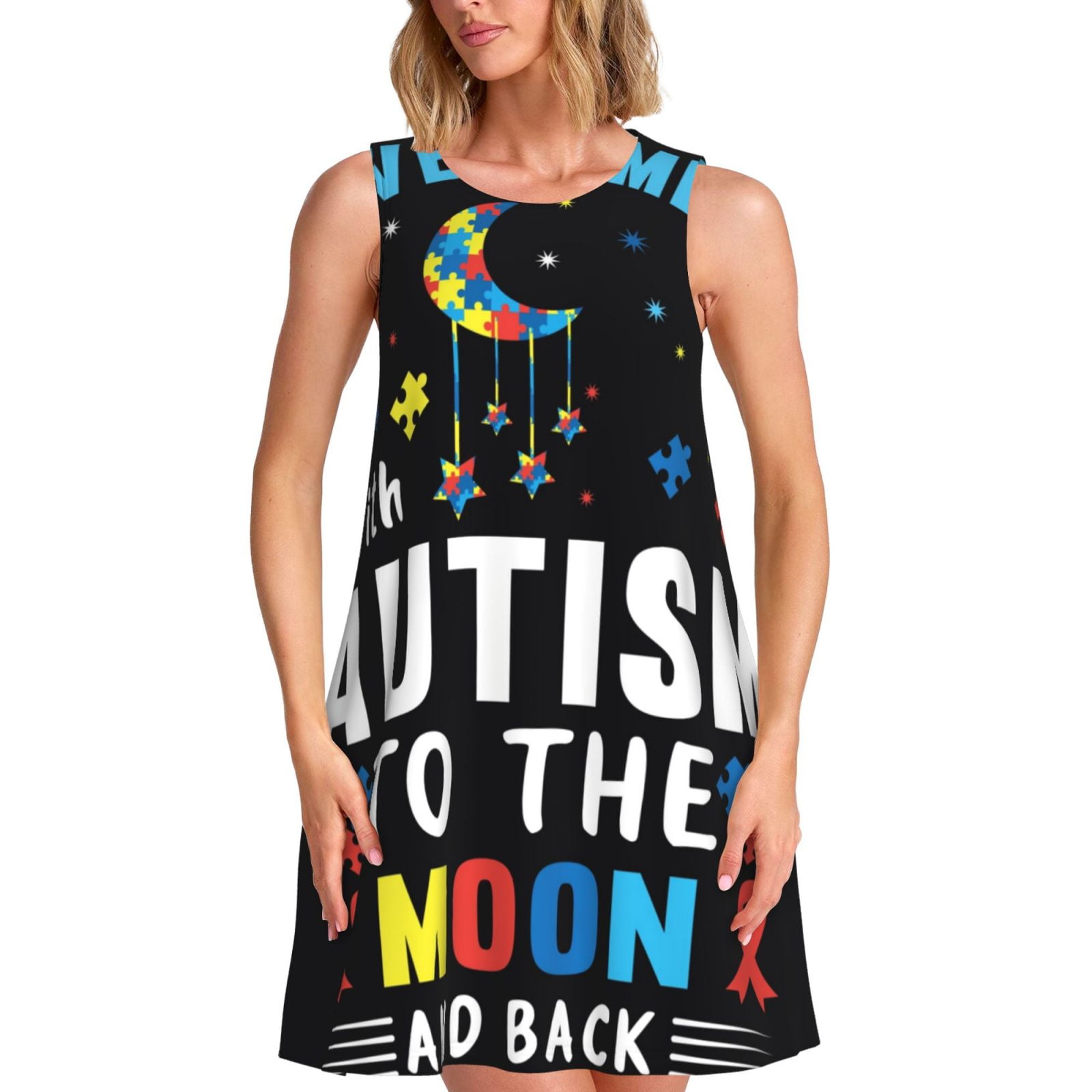 Lafuoo I Love With Autism To The Moon And Back Pattern Women's ...