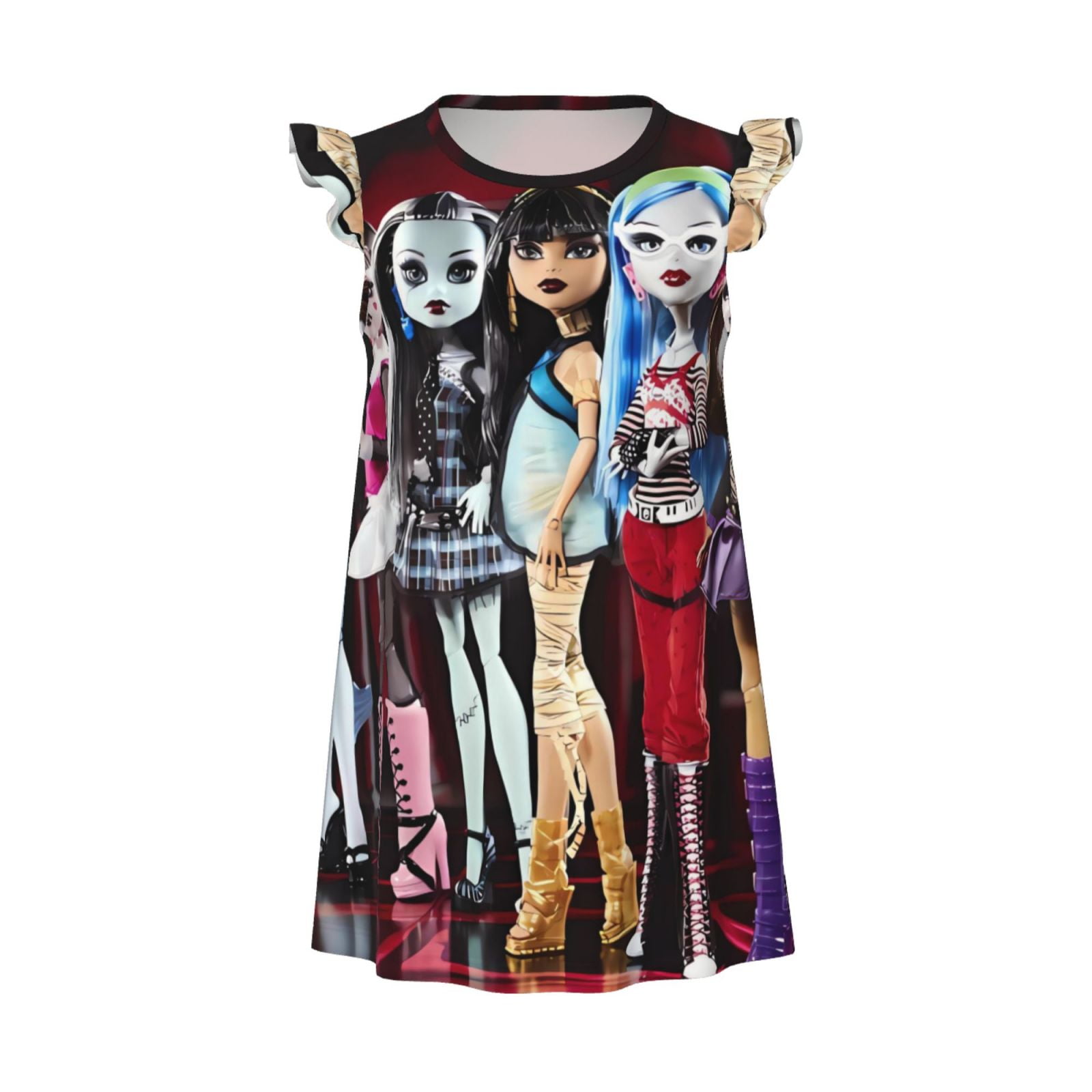 Lafuoo Monster High Pattern Girls' Small Flying Sleeve Nightdress ...