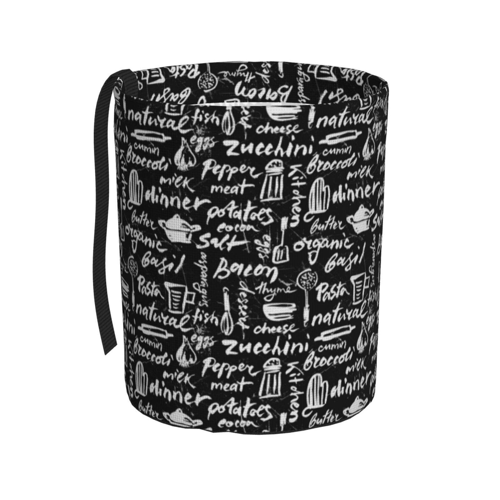 Lafuoo Pasta Bacon Pattern Car Trash Can with Velcro Webbing, Suitable ...