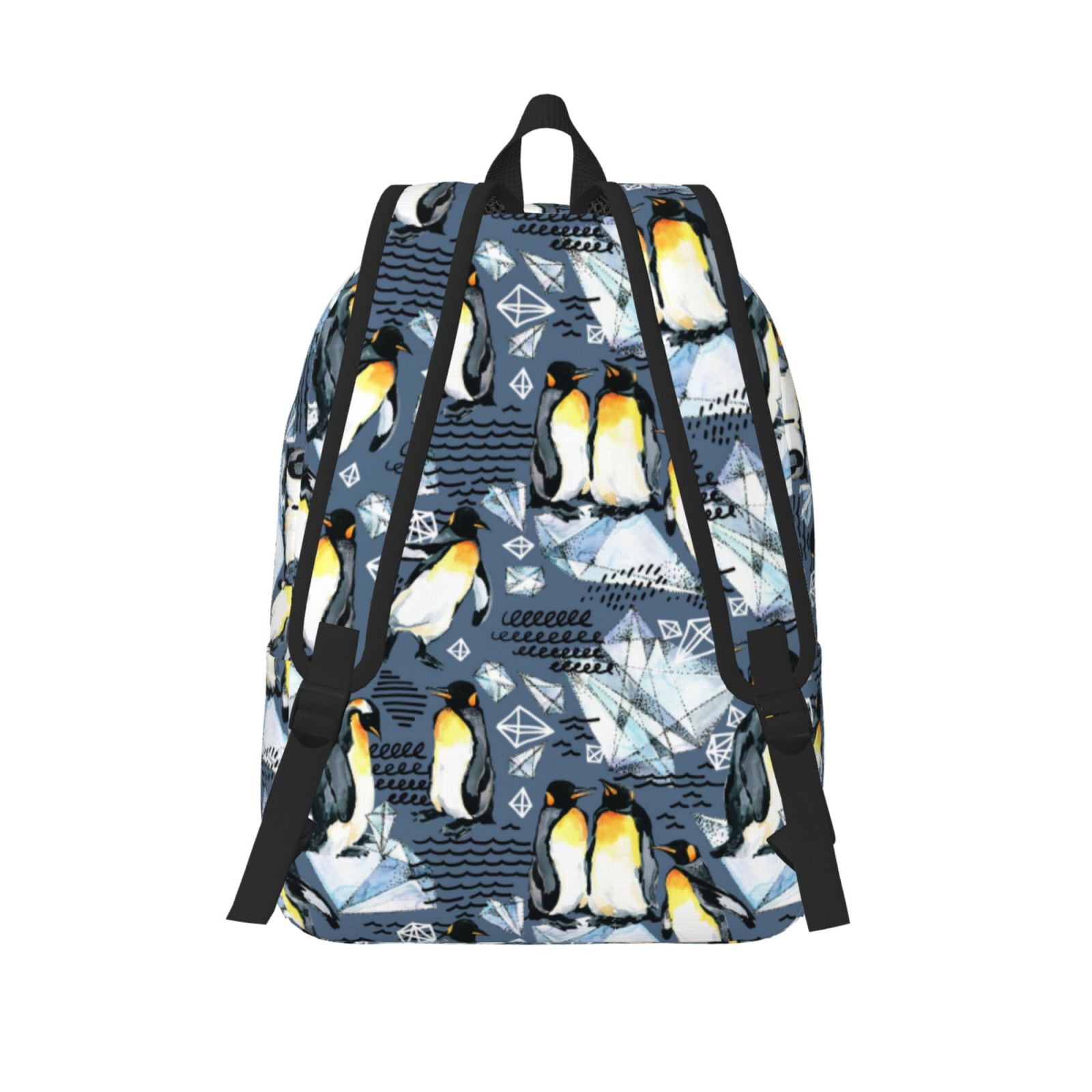 Lafuoo Penguin Arctic Adventure Pattern Canvas Backpack, Zipper Laptop ...