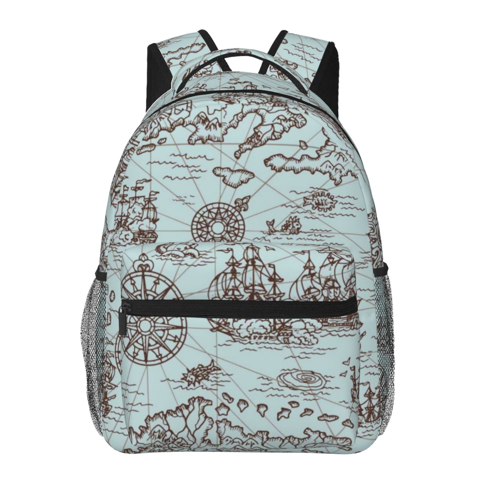 Lafuoo Pirate Adventure Map Pattern Casual Backpack, Adjustable ...