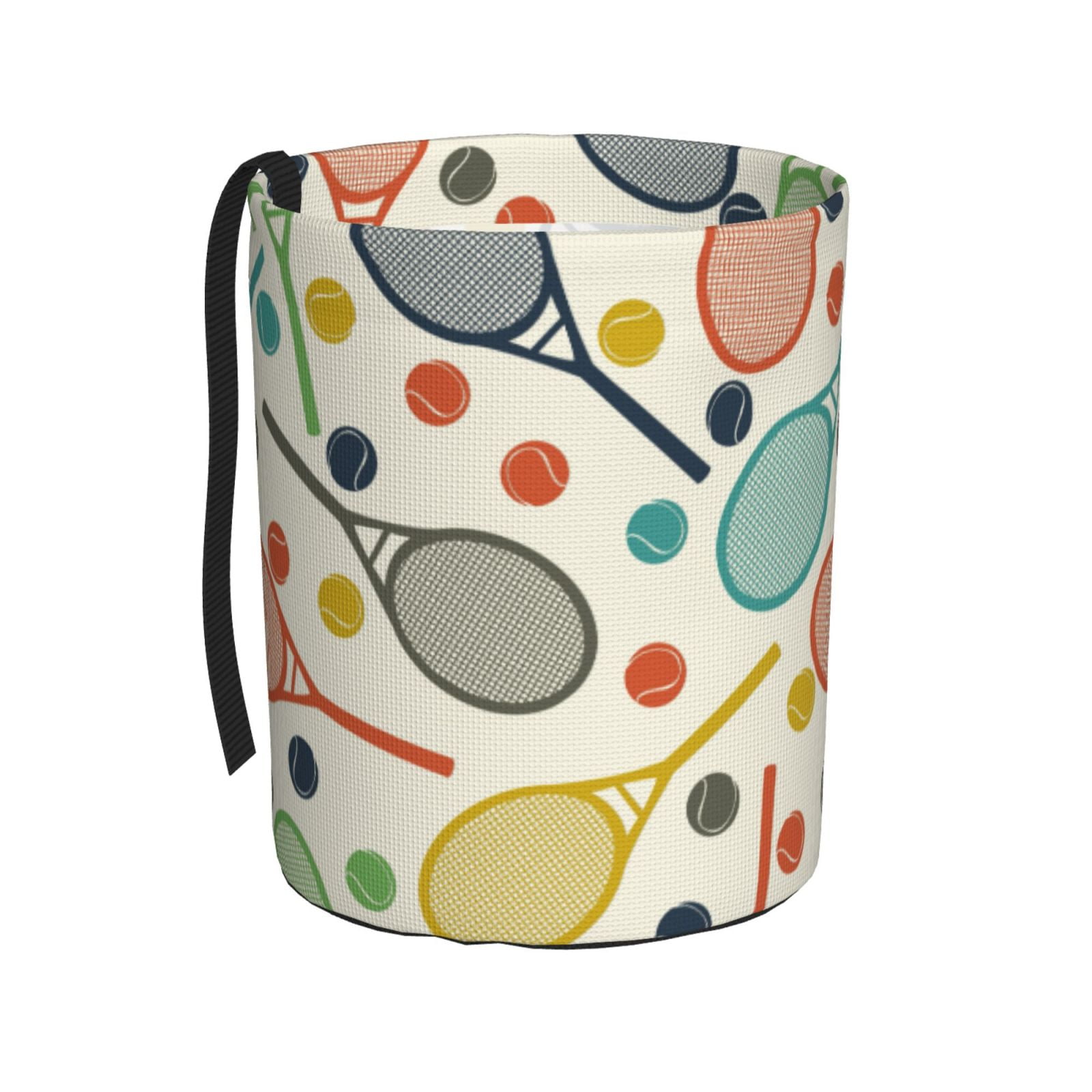 Lafuoo Racket and Tennis Ball Pattern Car Trash Can with Velcro Webbing ...