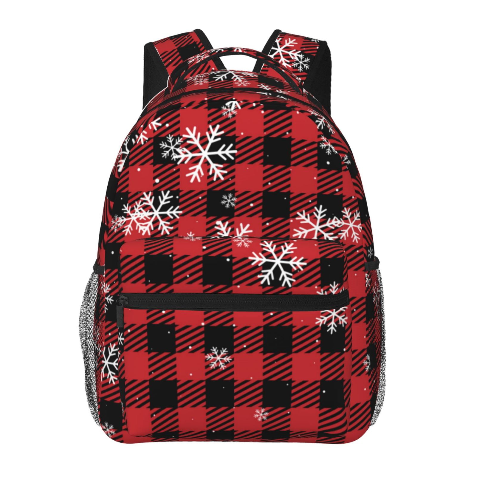 Lafuoo Red Buffalo Plaid Pattern Casual Backpack, Adjustable Shoulder ...