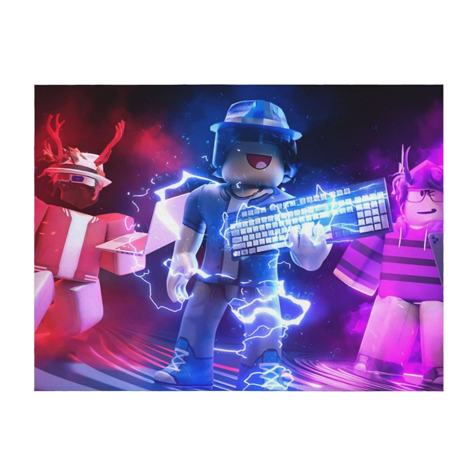 Lafuoo Roblox Pattern Flannel Blanket, Plush Blanket Suitable for Sofa ...