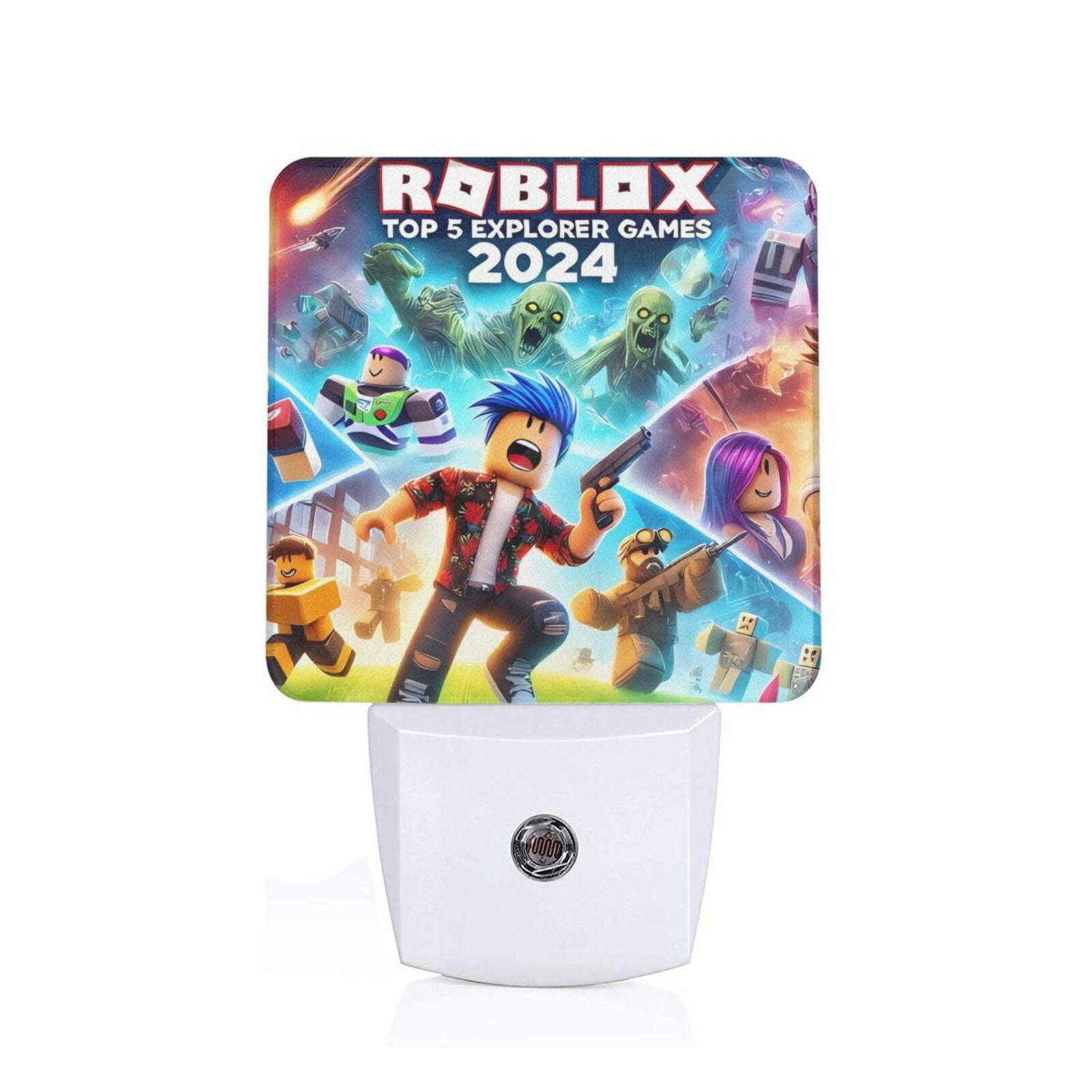 Lafuoo Roblox Pattern LED Night Light Plug-in, Dusk to Dawn Sensor ...
