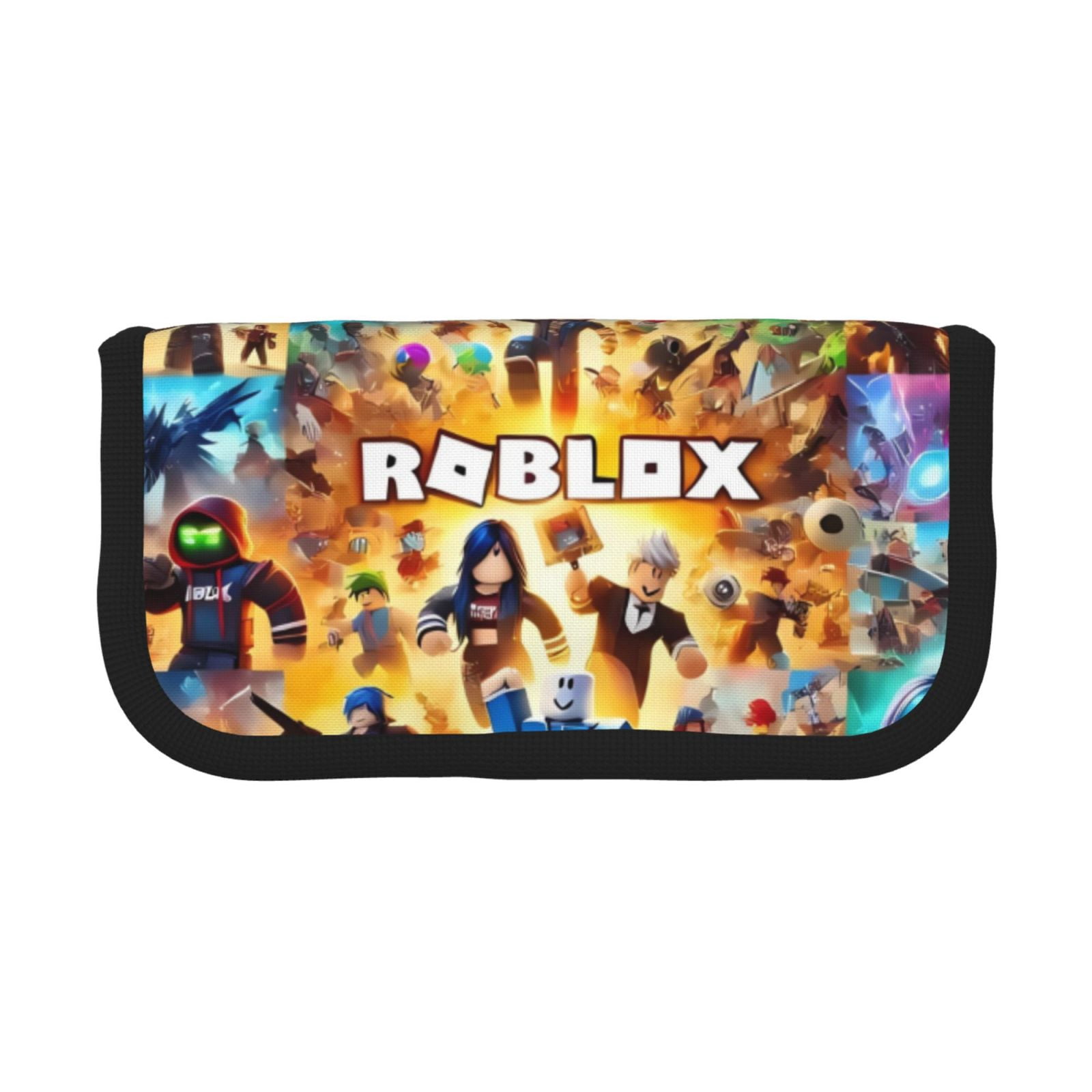 Lafuoo Roblox Pattern Large capacity canvas pencil case, zipper pencil ...