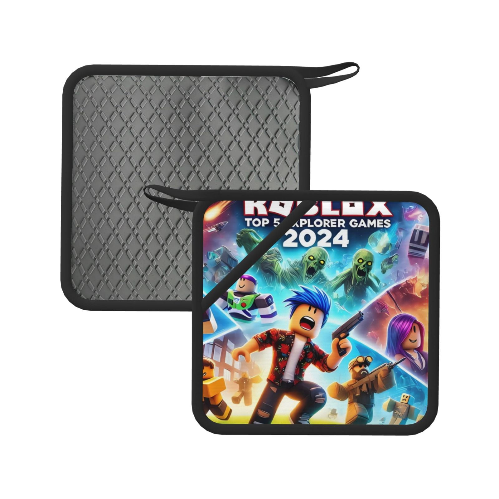 Lafuoo Roblox Pattern Square Silicone Anti-Scalding Mat, Non-Slip and ...