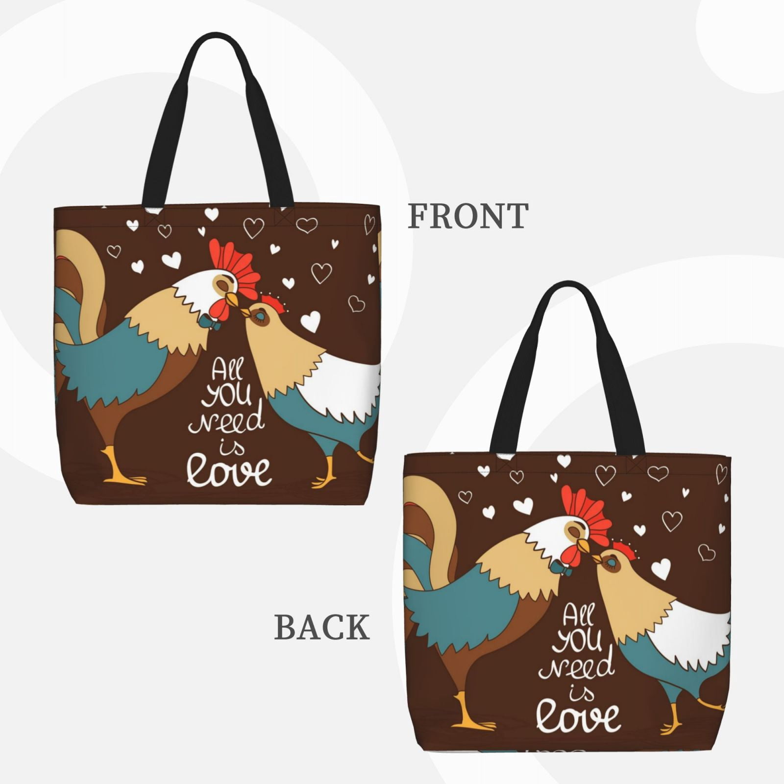 Lafuoo Rooster And Chicken Pattern Single Shoulder Convenience Bag ...