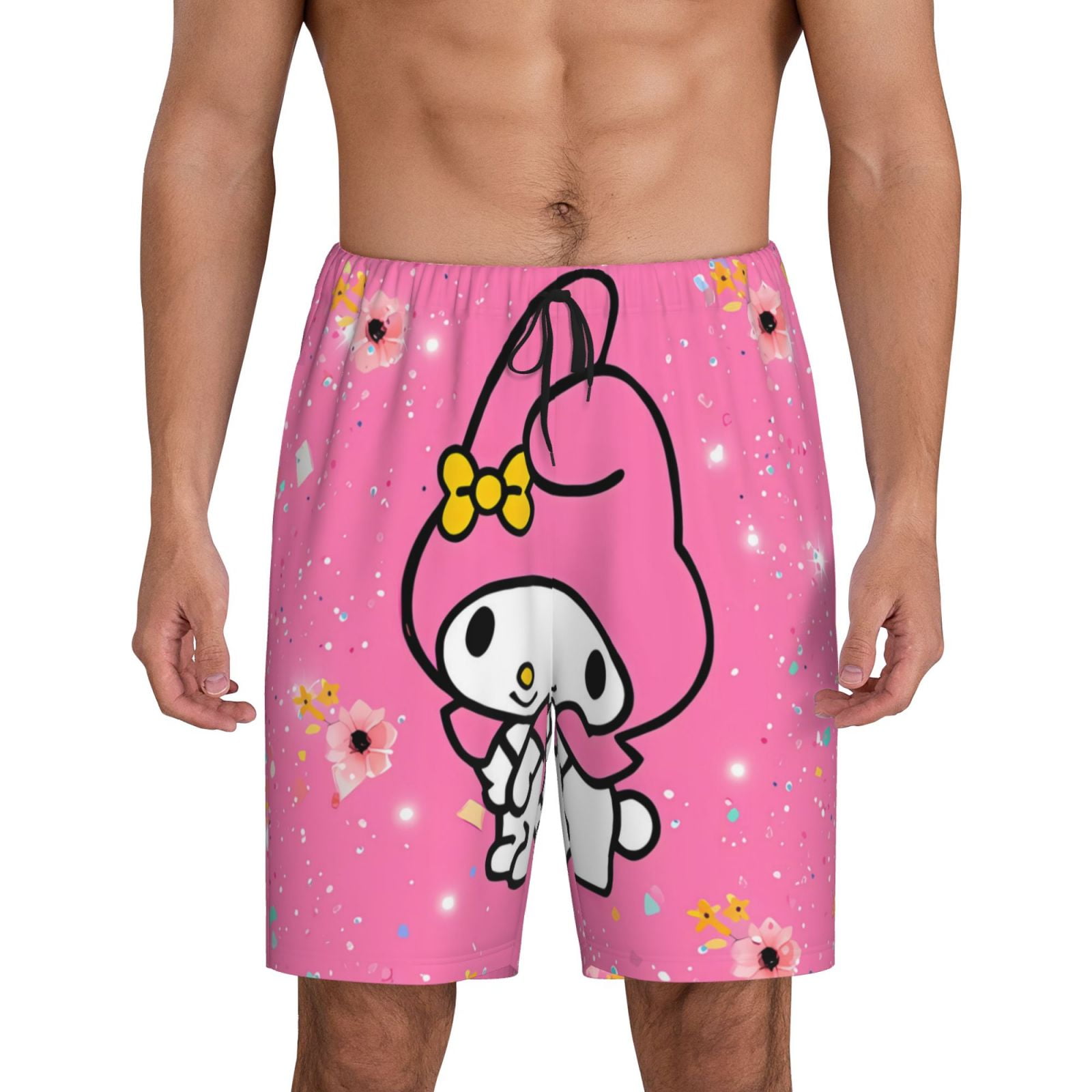 Lafuoo Sanrio Pattern Men's Short Pajama Pants with Elastic Waistband ...