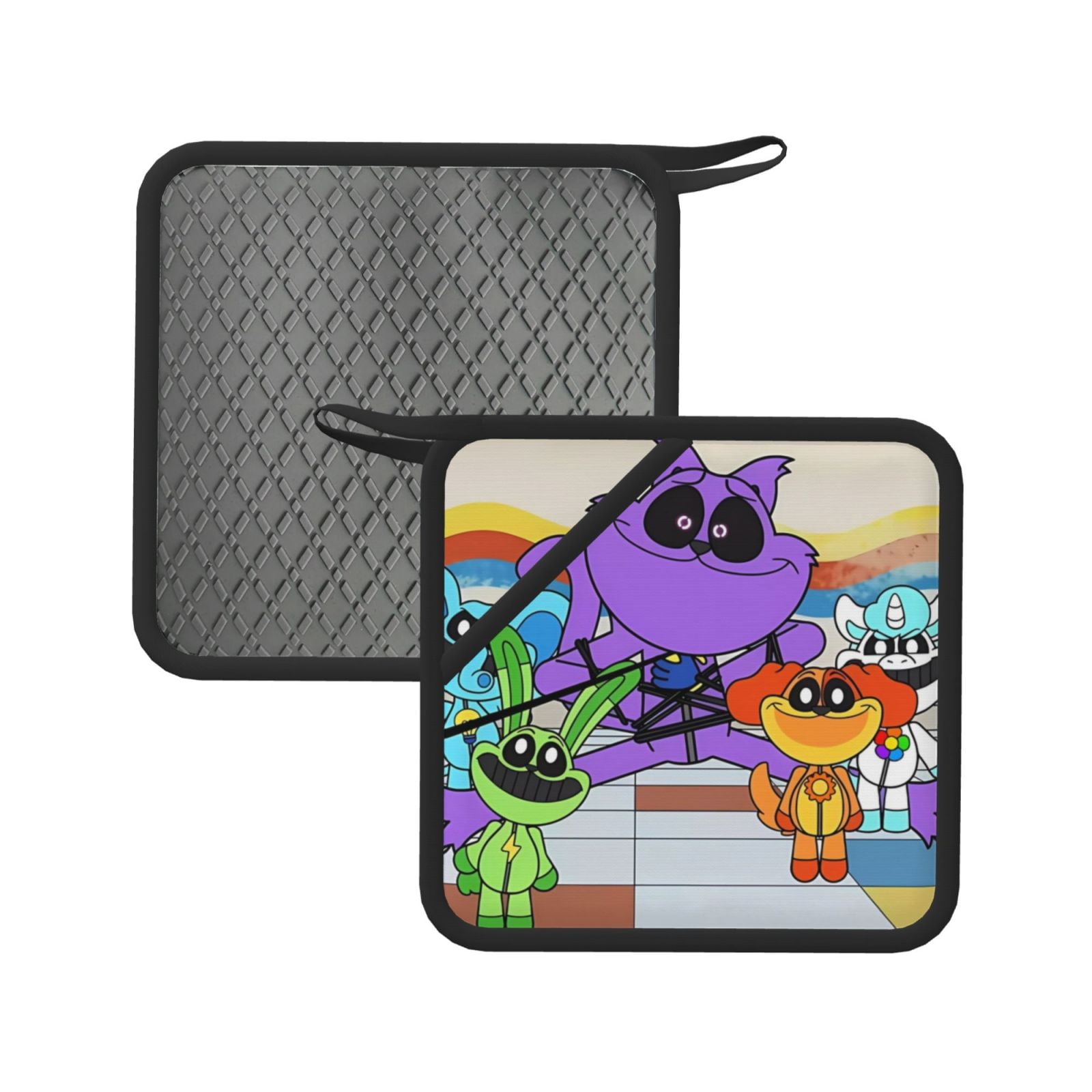 Lafuoo Smiling Critters Pattern Square Silicone Anti-Scalding Mat, Non ...