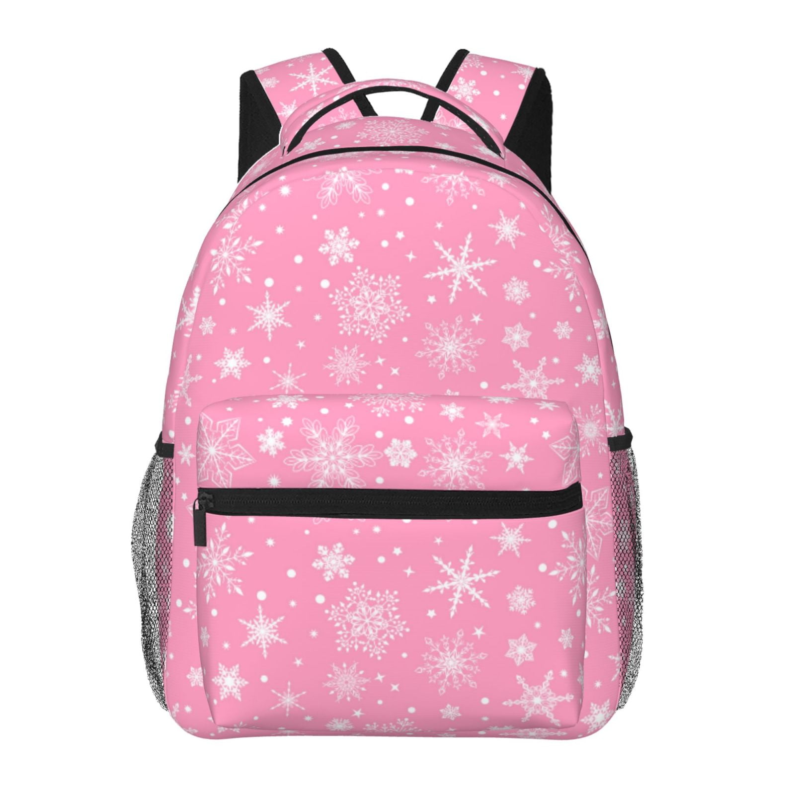 Lafuoo Snowflake pink backgrounds Pattern Casual Backpack, Adjustable ...