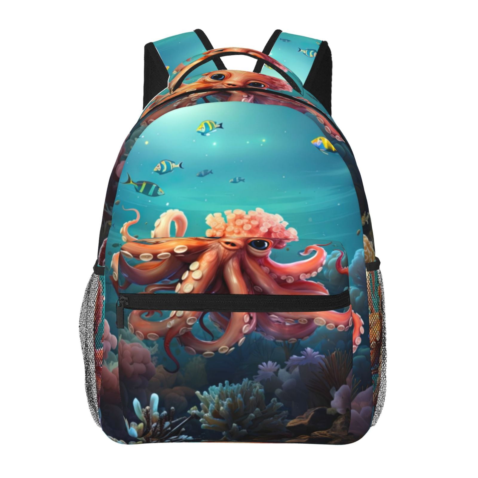 Lafuoo Underwater Plant Octopus Pattern Casual Backpack, Adjustable ...