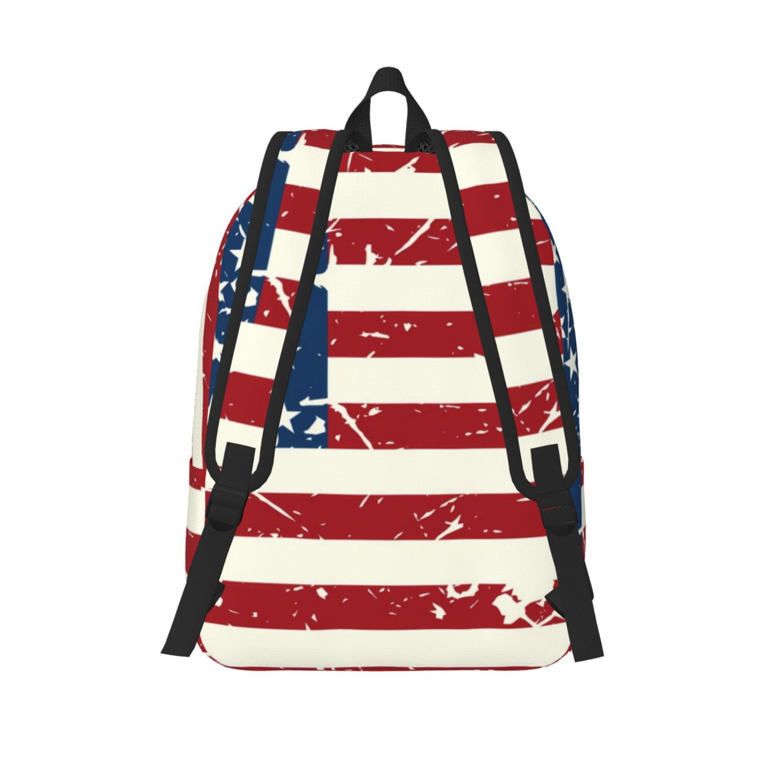 Lafuoo Vintage American Flag Pattern Canvas Backpack, Zipper Laptop ...