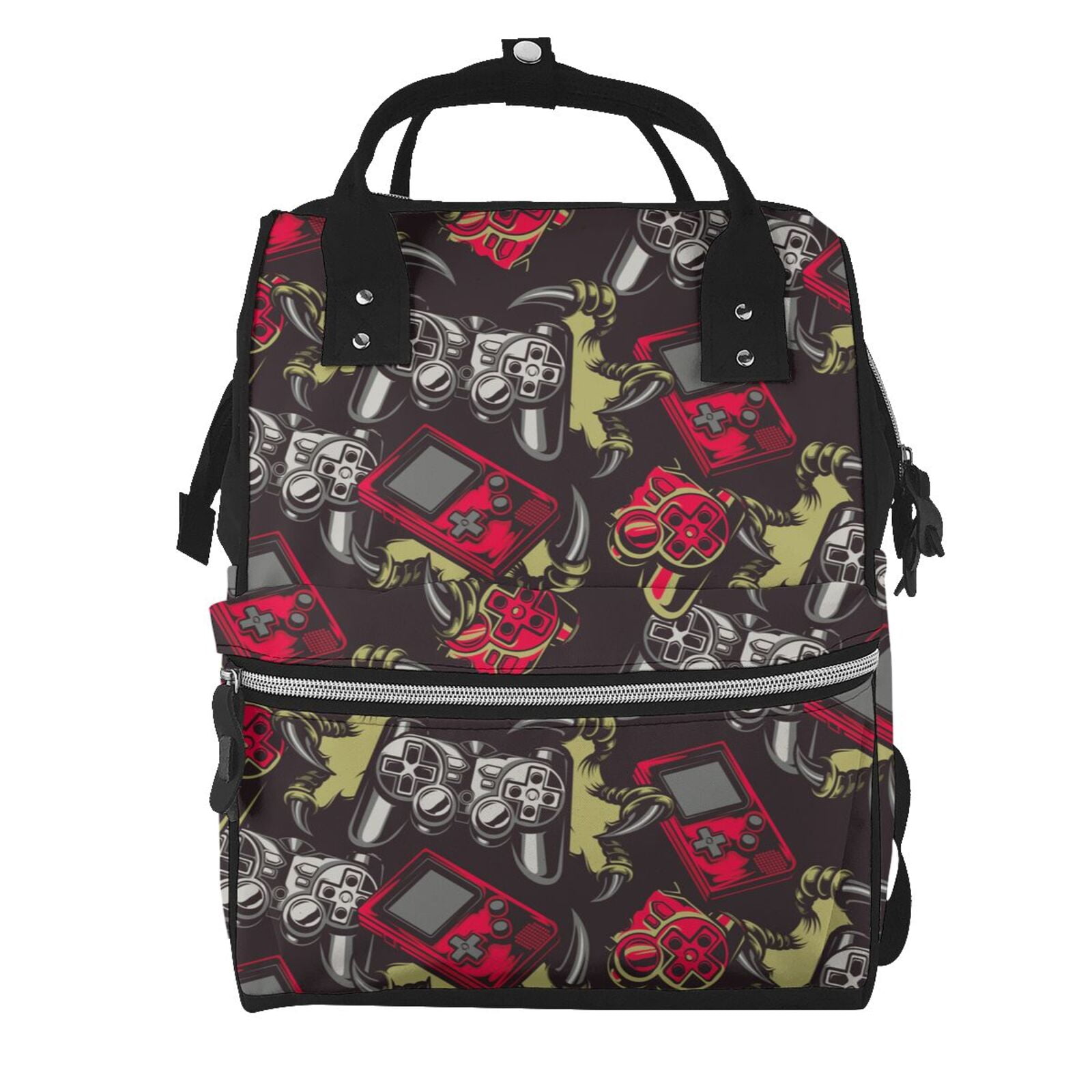 Lafuoo Vintage Gaming Pattern Multifunctional Mommy Backpack, Large ...