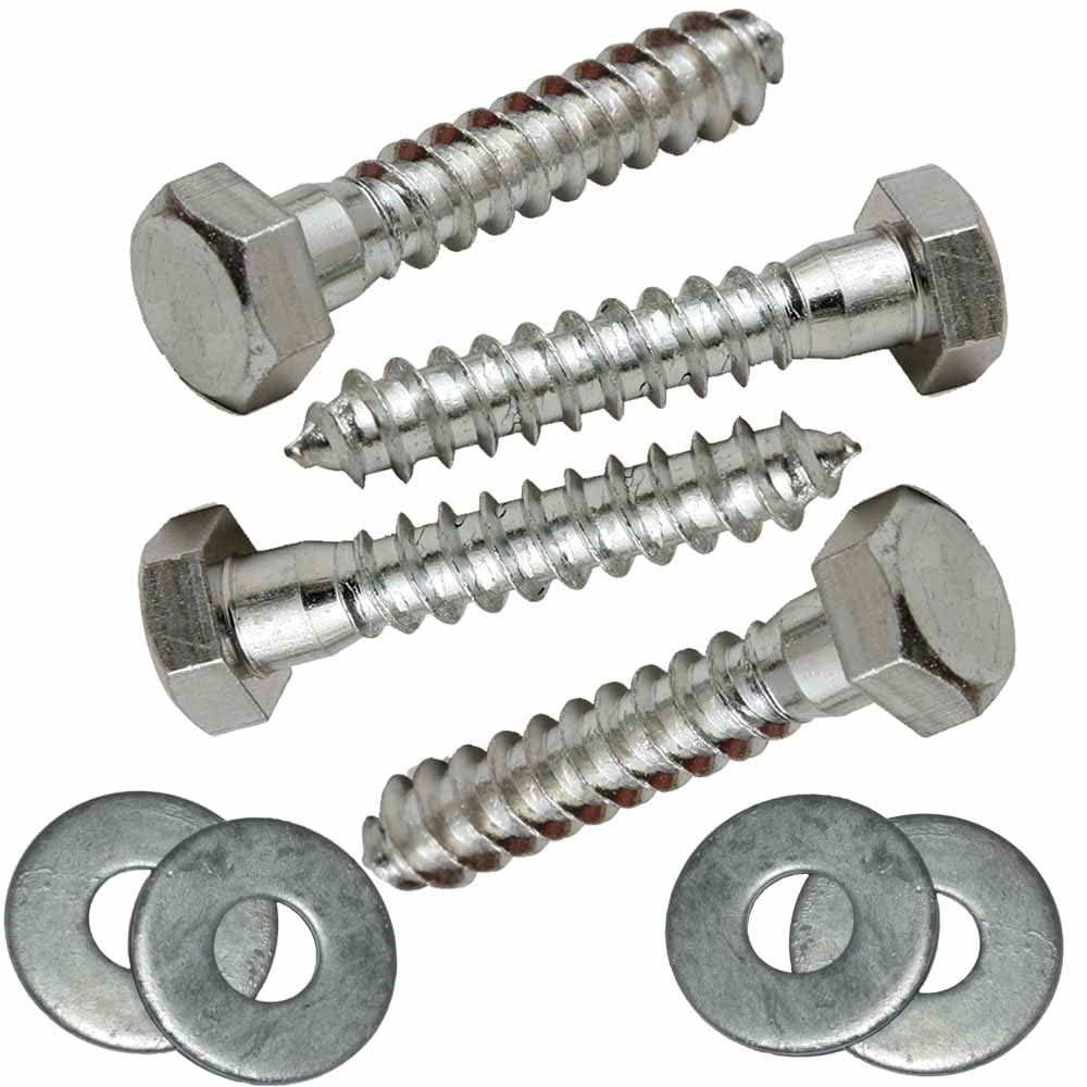 Lag Bolts w/ Flat Washers 5/16" x 1.5" (Pack of 4) - Walmart.com