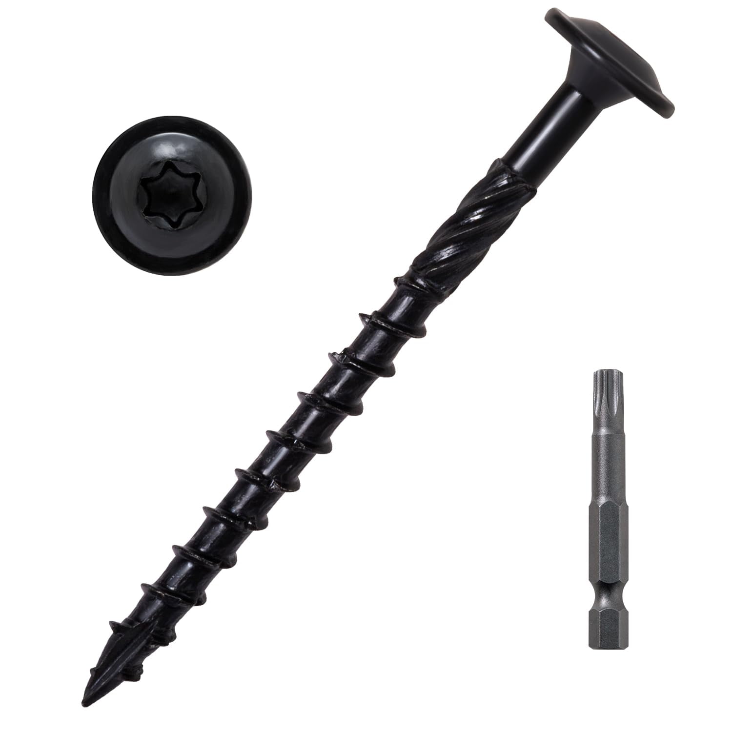 Lag Screws 3 Inch, Structural Wood Screw #14 x 3, 50-PCS Heavy Duty ...