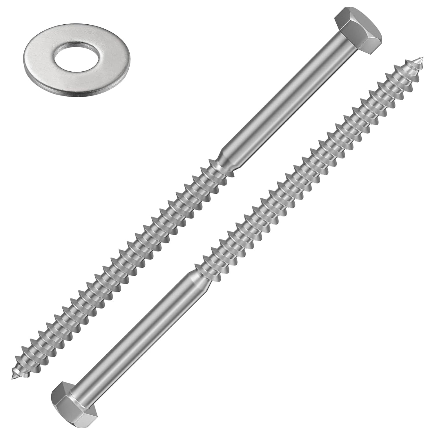 Lag Screws Wood (20PCS, 5/16"x5", Silver) Hex Head Bolts,(8x125) Heavy ...