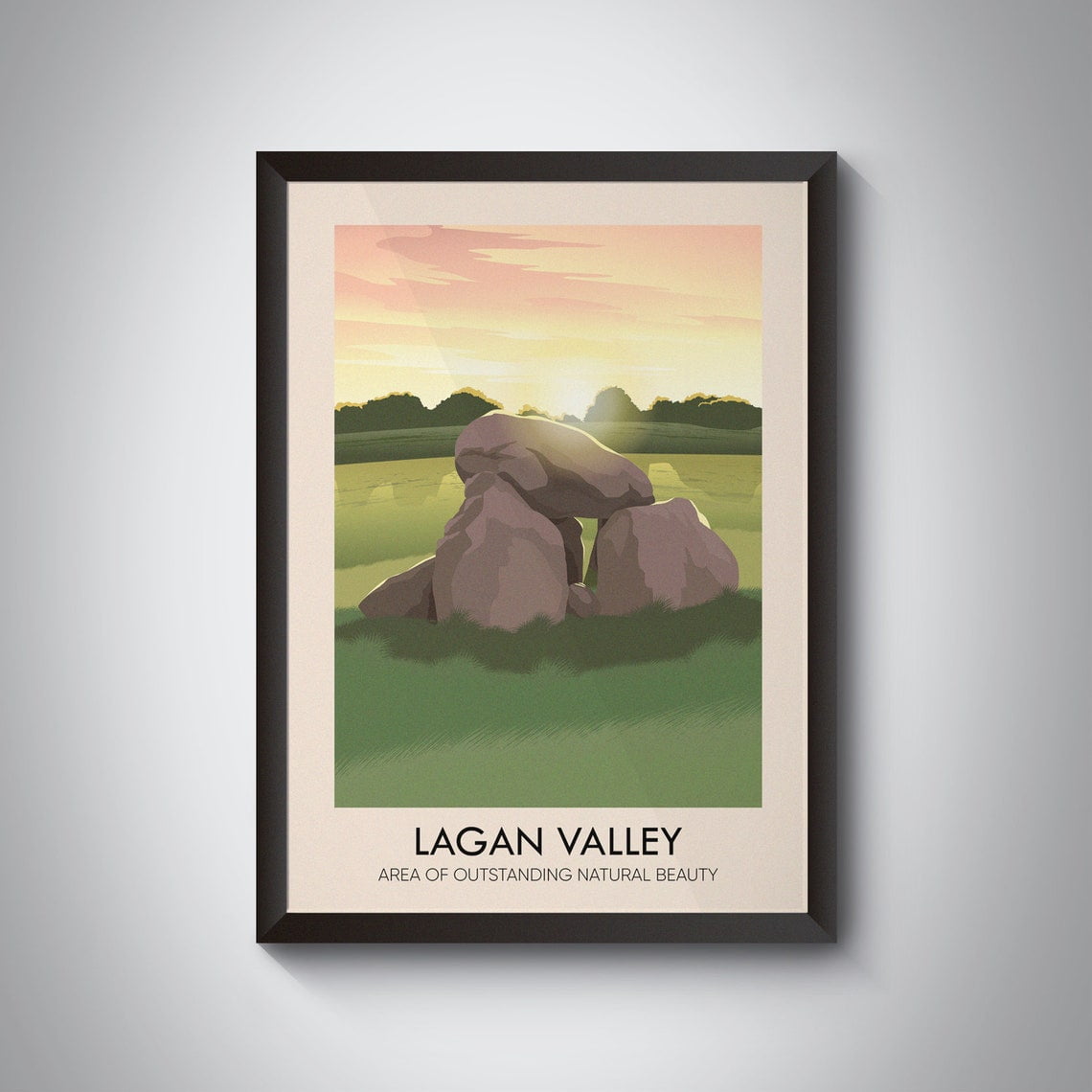 Lagan Valley Aonb Travel Poster, Northern Ireland, Belfast, County Down ...