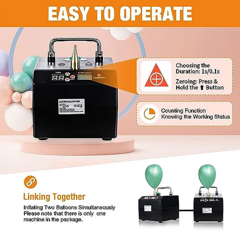 Lagenda Electric Air Balloon Pump, Portable Automatic Balloon Inflator ...