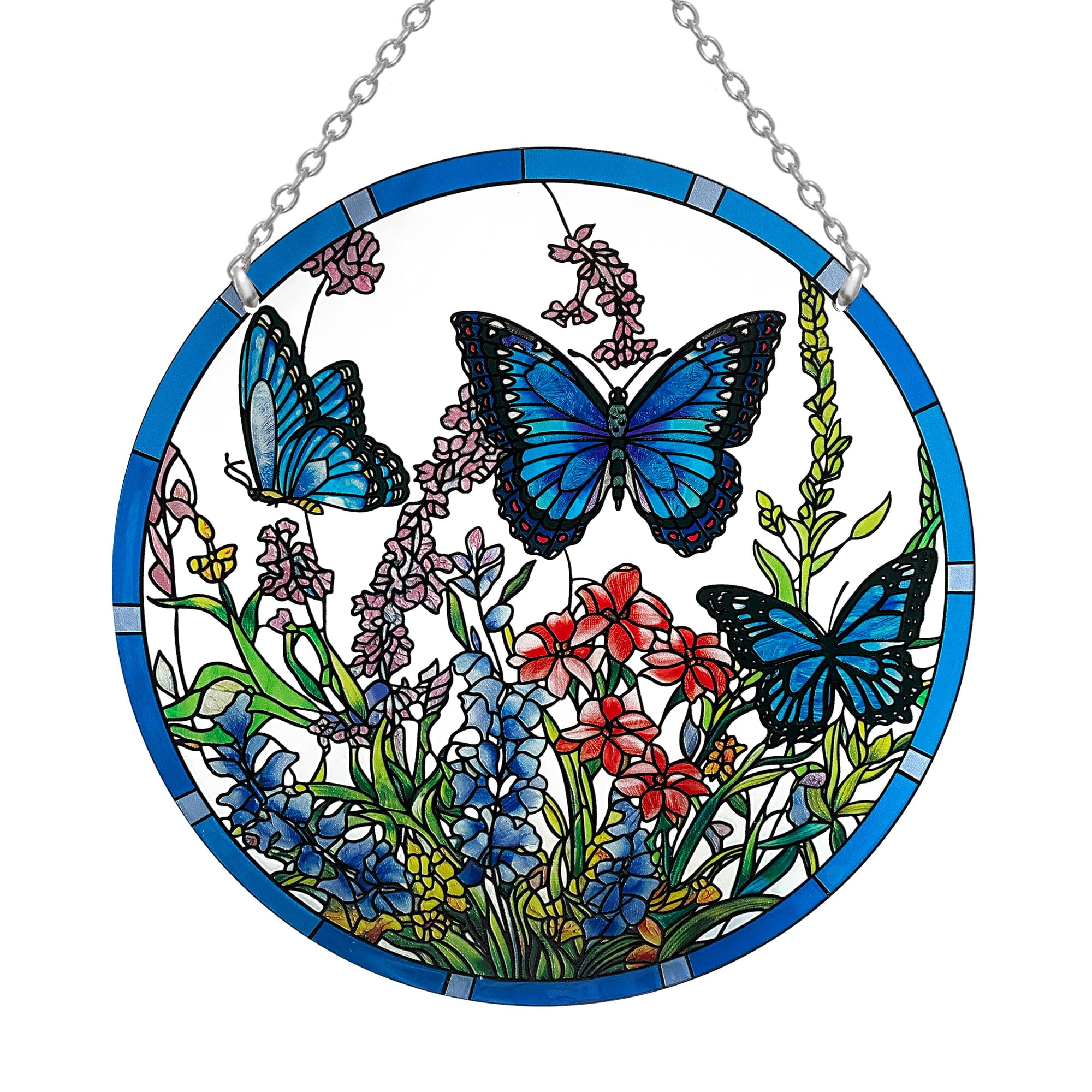 Lager Butterfly Suncatchers for Windows, Butterfly Stained Glass Window ...