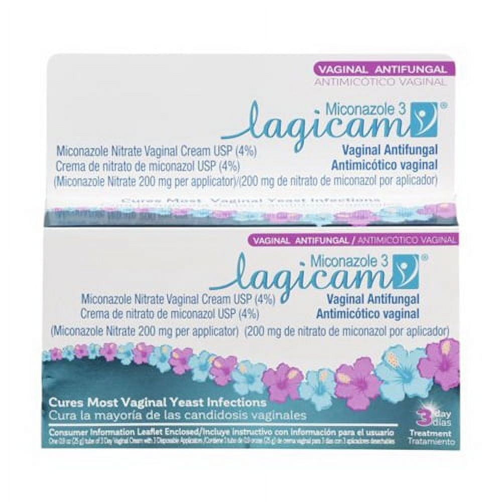Lagicam Antifungal Miconazole Nitrate 3 Day Vaginal Cream, 0.9 Oz, 2 ...