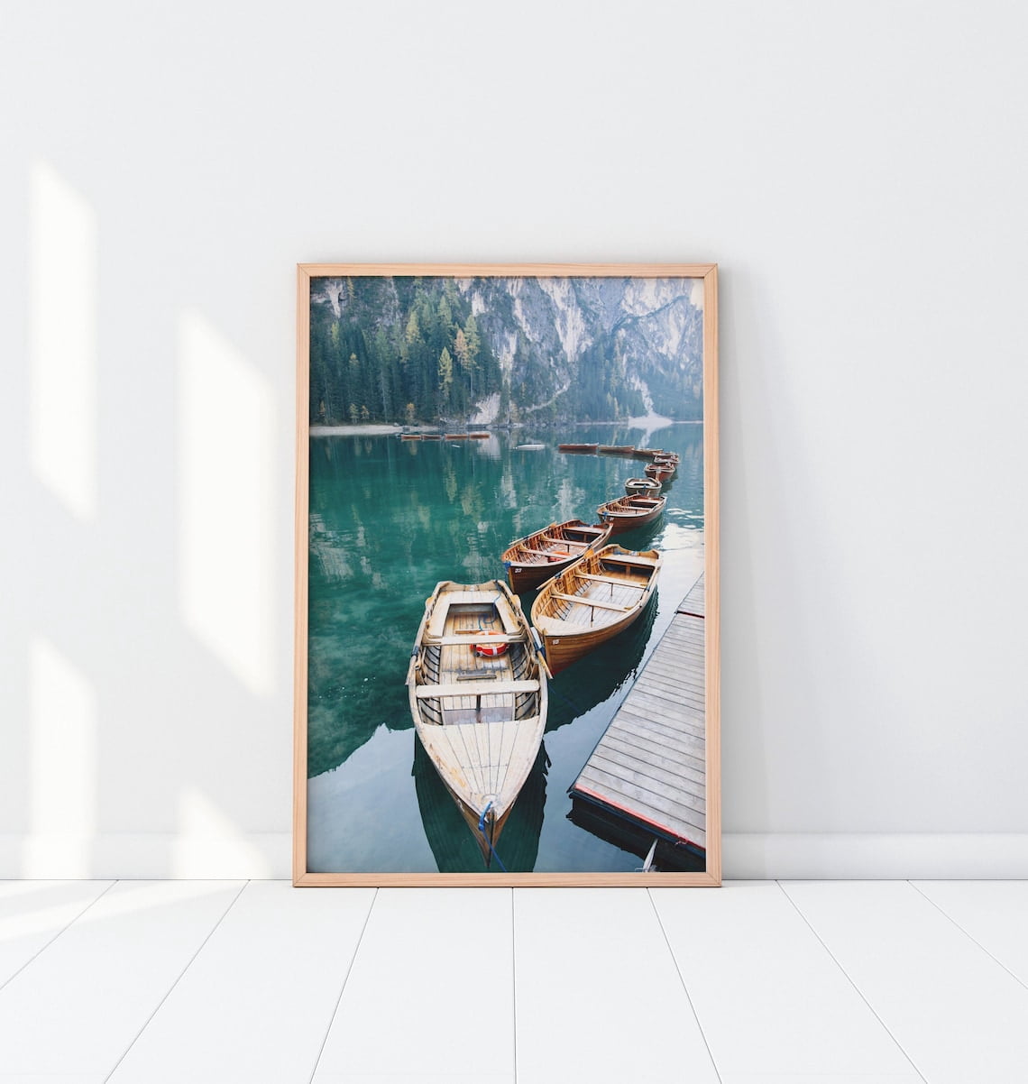 Lago di Braies Boat Poster Italian Landscape Art Lake Photography ...