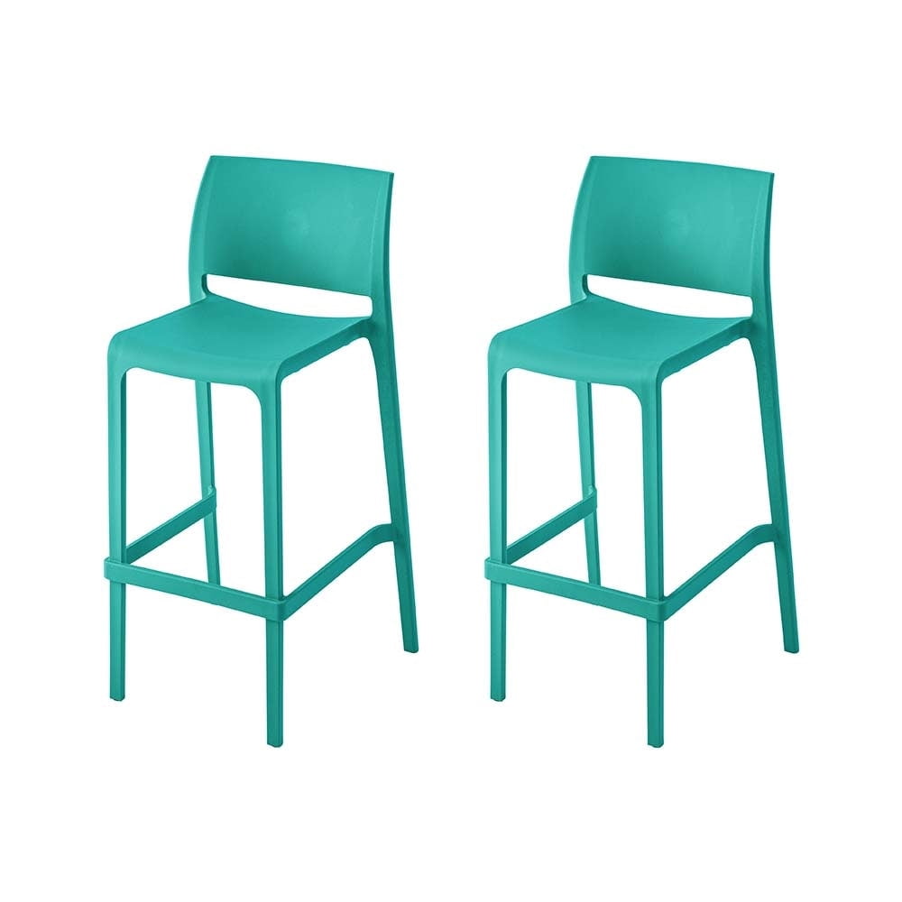 Lagoon Furniture Sensilla Resin Stackable All-Weather Bar Stool, Set of ...