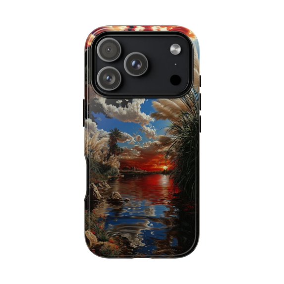 Lagoon Sunset Night Serene Aesthetic Calm Ocean Scene Phone Case with ...
