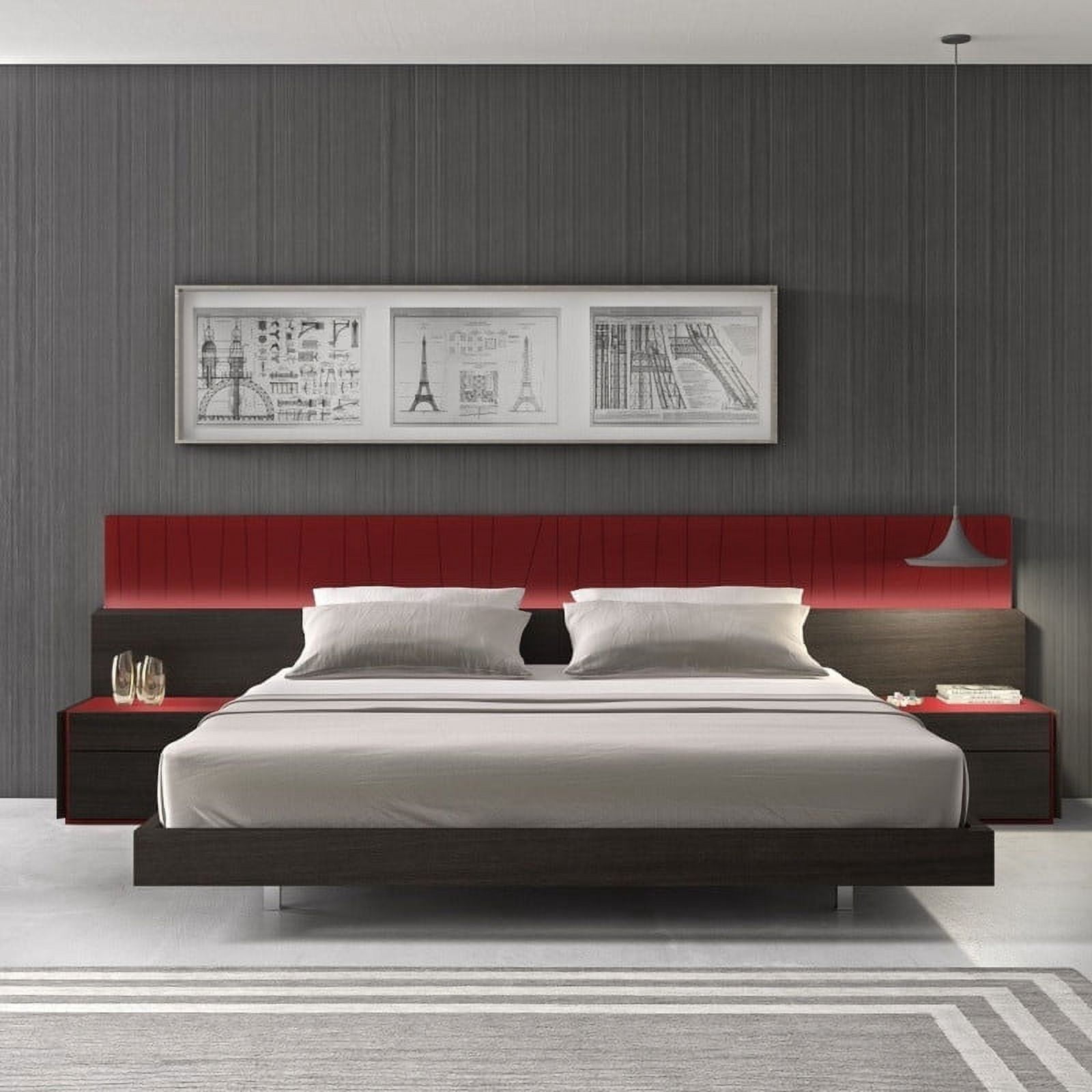 Lagos Premium 3-Piece Bedroom Set, Wenge and Red Gloss, Queen - Walmart.com