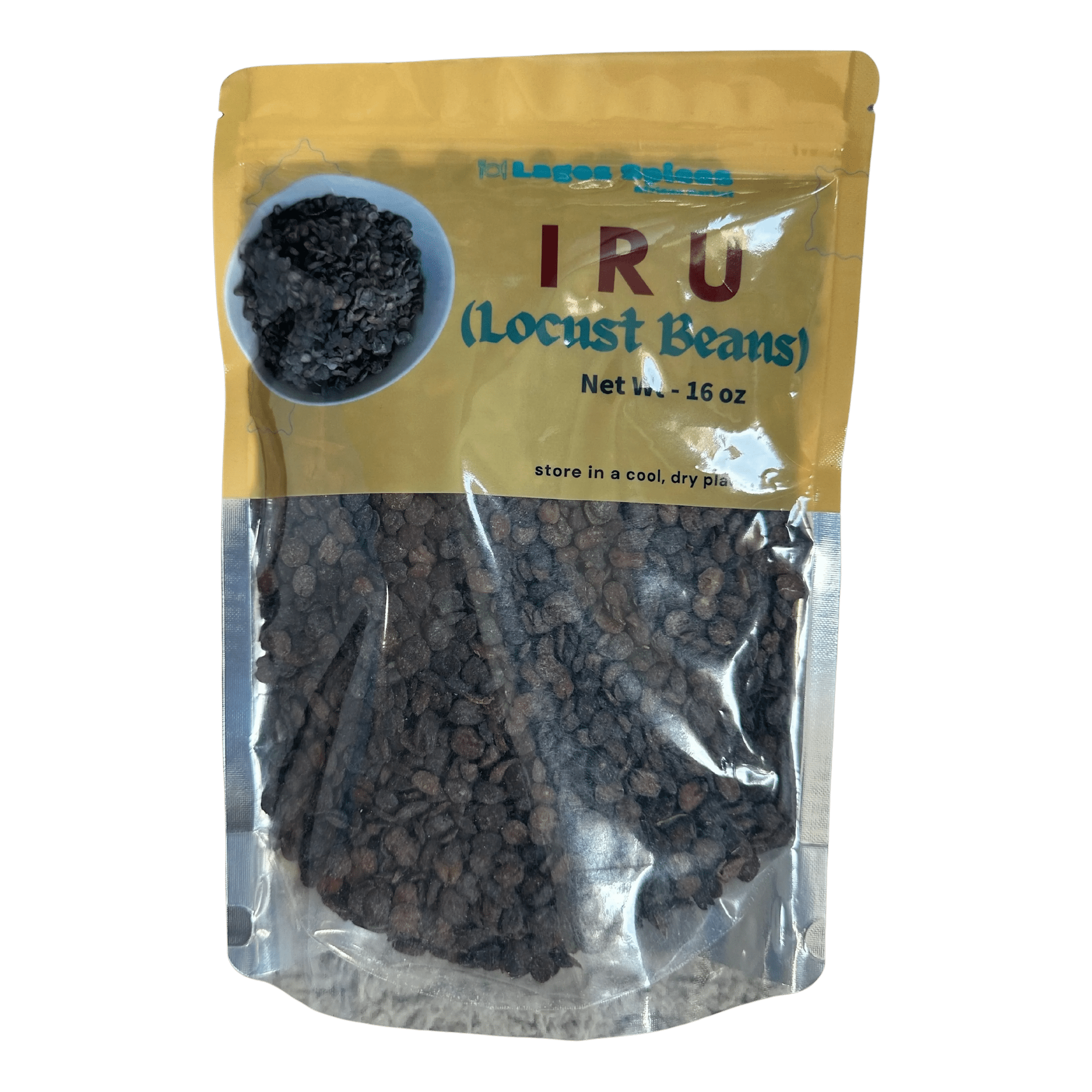 Lagos Spices Iru ( Dried Locust Beans) - | Ogiri | Dawadawa - 16oz ...