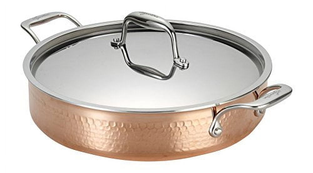 Lagostina Q5544764 Martellata 5-Qt Tri-ply Stainless Steel, Copper ...