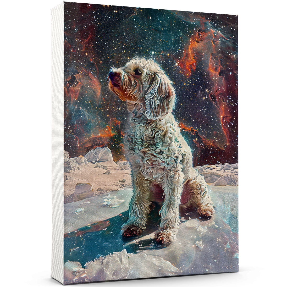 Lagotto Romagnolo Dog Art Starry Night-Inspired - Contemporary Abstract ...
