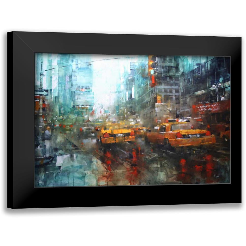 Lague, Mark 24x17 Black Modern Framed Museum Art Print Titled - Times Square Reflections ...