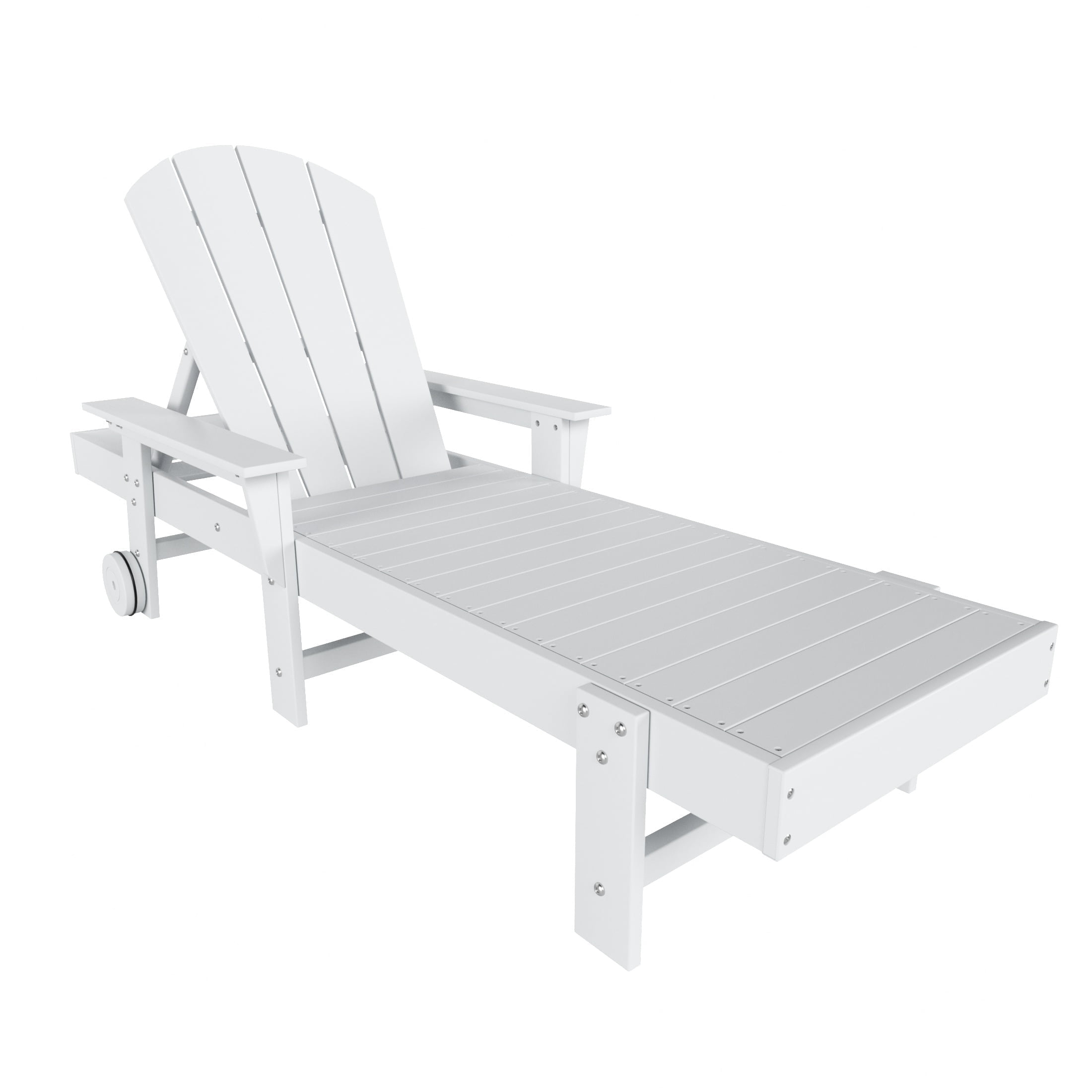 Laguna Adirondack Poly Reclining Chaise Lounge With Arms & Wheels ...