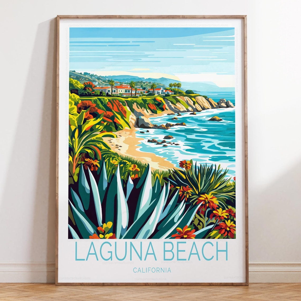 Laguna Beach California Travel Poster, Laguna Beach Orange County Wall ...