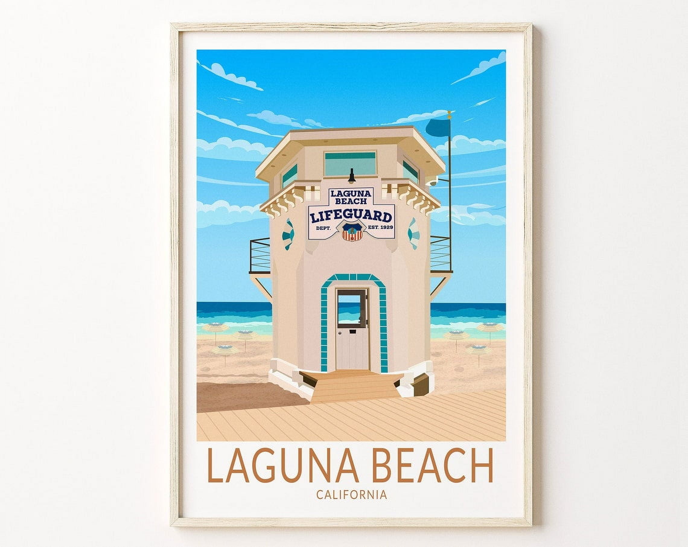Laguna Beach Lifeguard Tower, Laguna Beach Travel Poster, Lifeguard ...