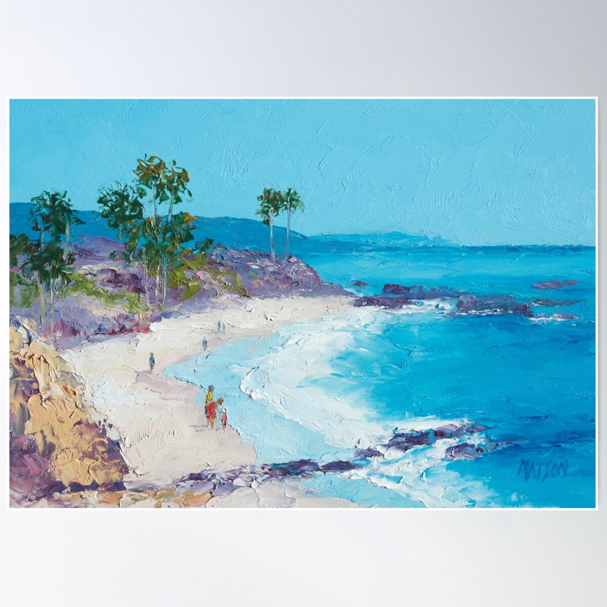Laguna Beach Oil Painting Poster Wall Art, Modern Wall Decor For Living ...