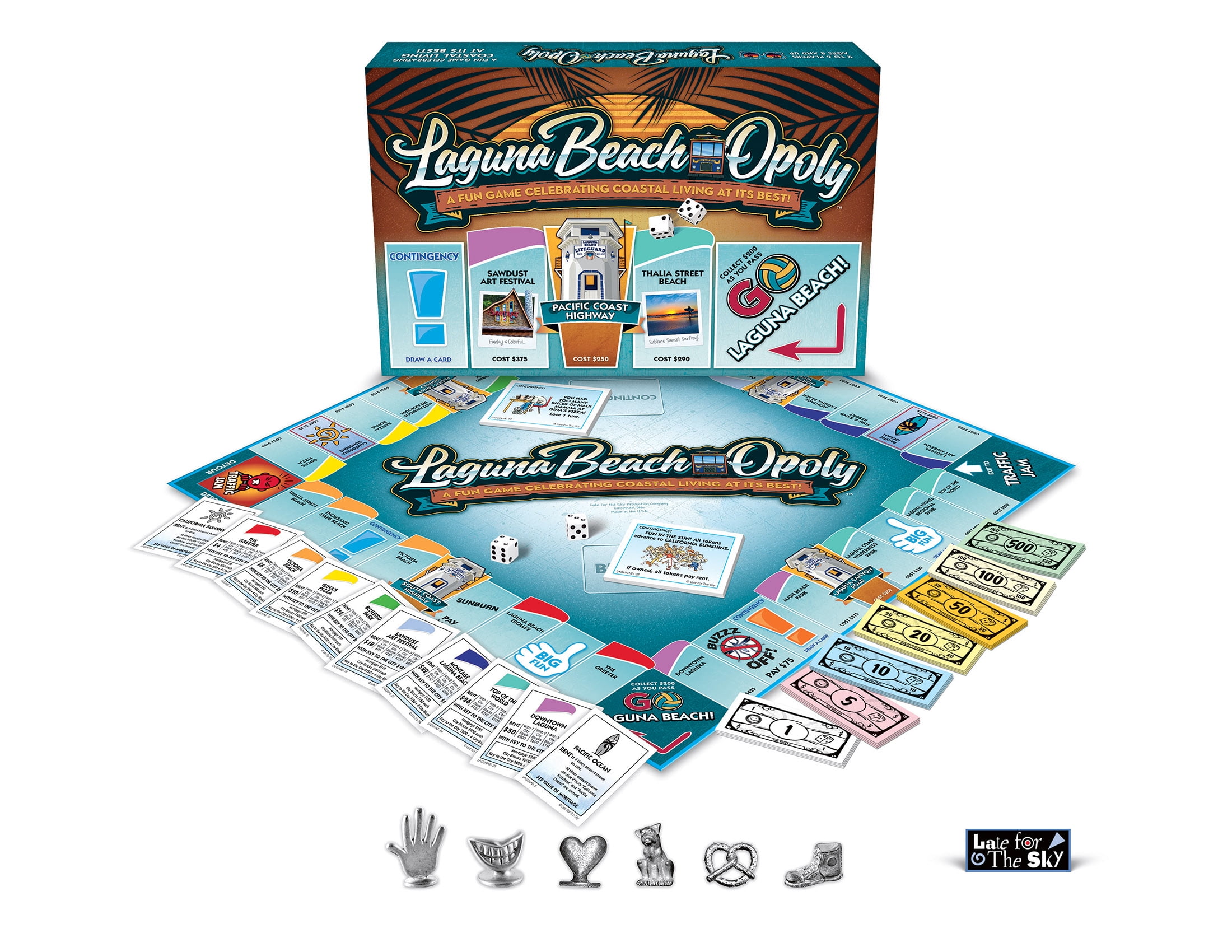 Laguna Beach Opoly Board Game, by Late for the Sky - Walmart.com