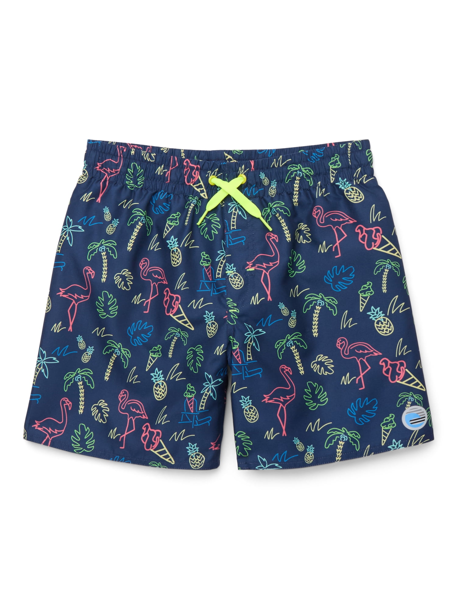 Laguna Boys Flamingo and Ice Cream Print Swim Trunks with UPF 50, Sizes ...