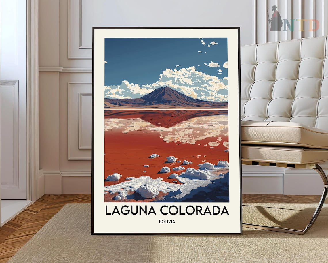 Laguna Colorada Poster, Laguna Coloradalaguna Colorada Print, Laguna ...